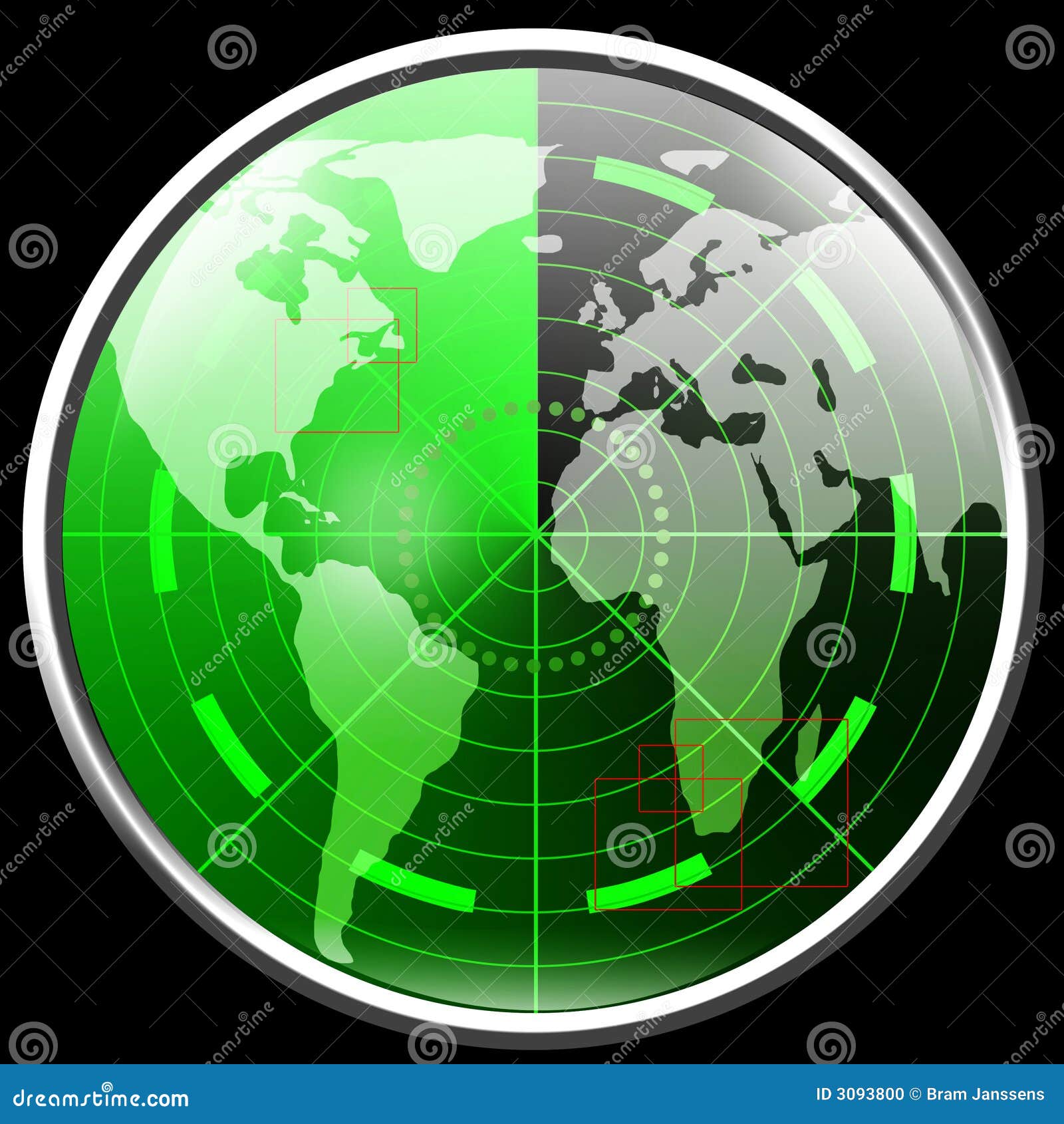 Green radar screen stock illustration. Illustration of detect - 3093800