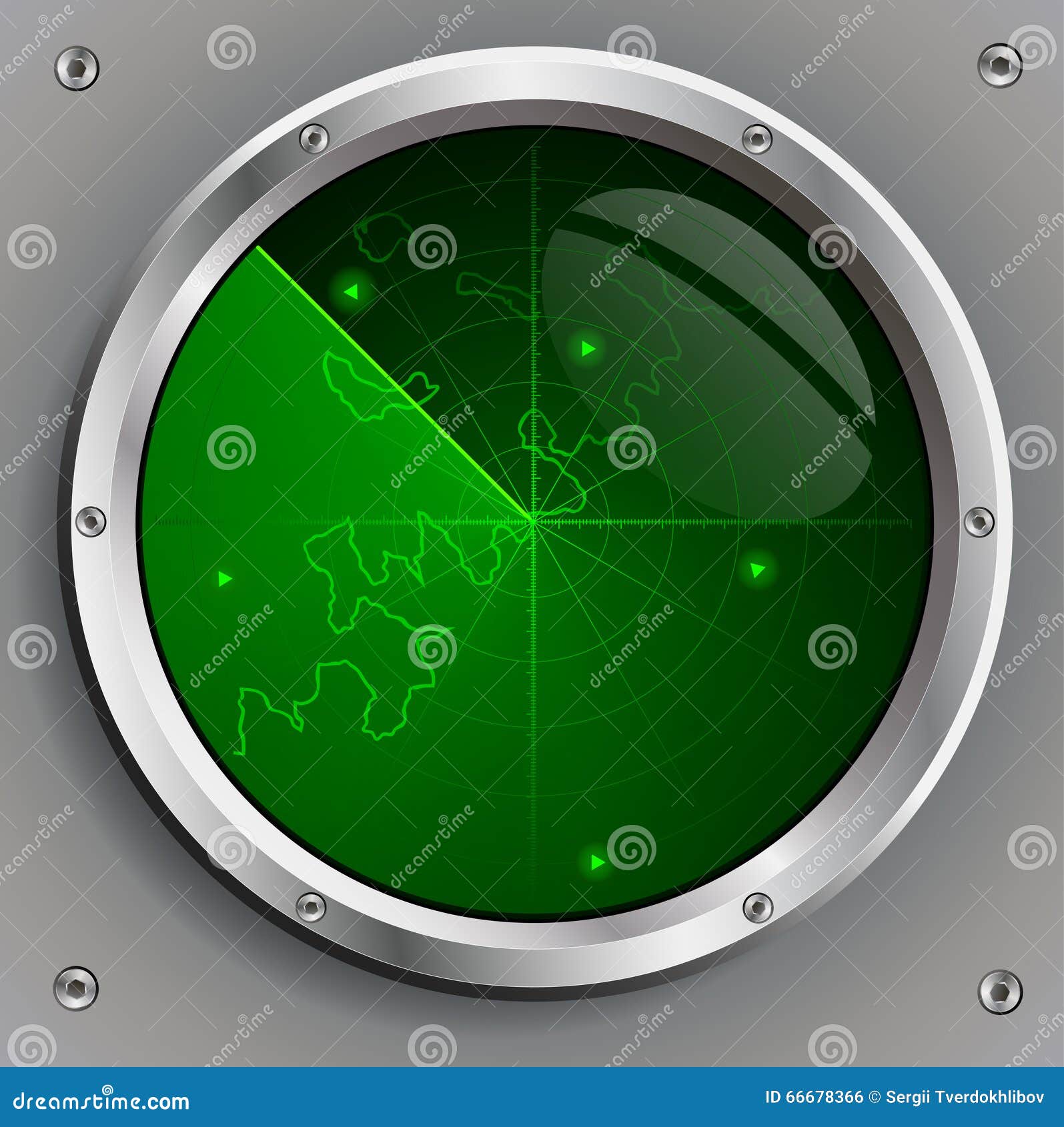 Green radar screen stock vector. Illustration of airplane - 66678366