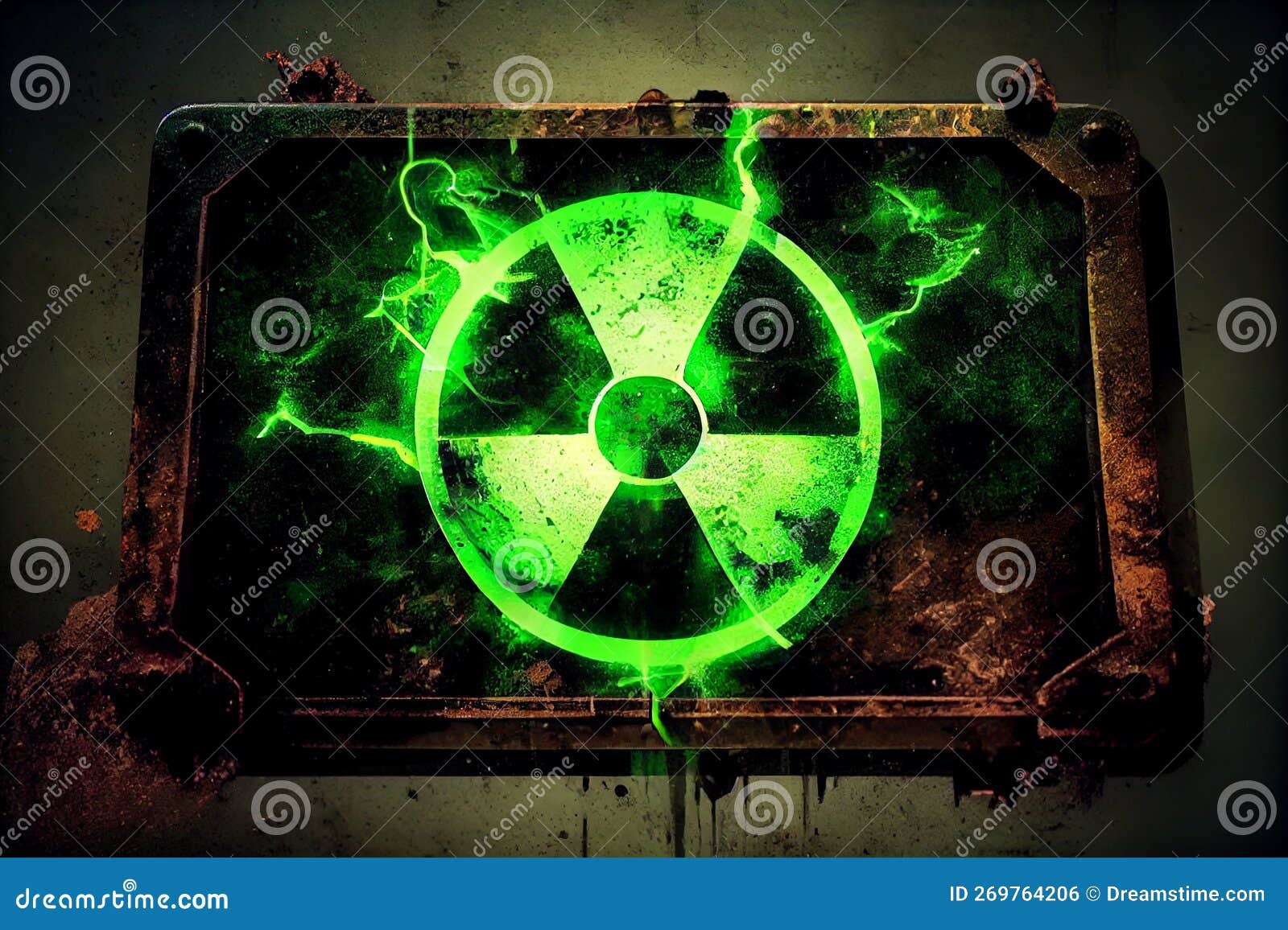 Green Radiation Sign. Illustration Generative AI Stock Photo - Image of ...