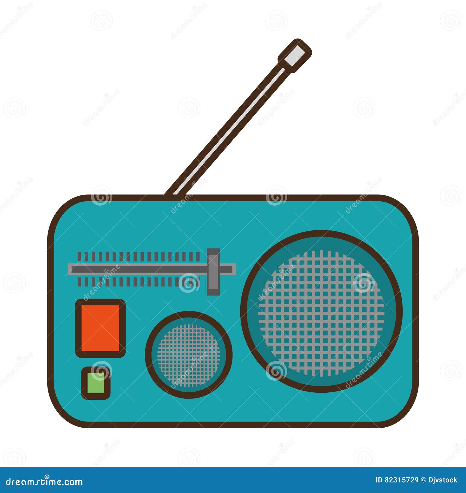 Green Radio Classic Antenna Stock Illustration - Illustration of dial ...
