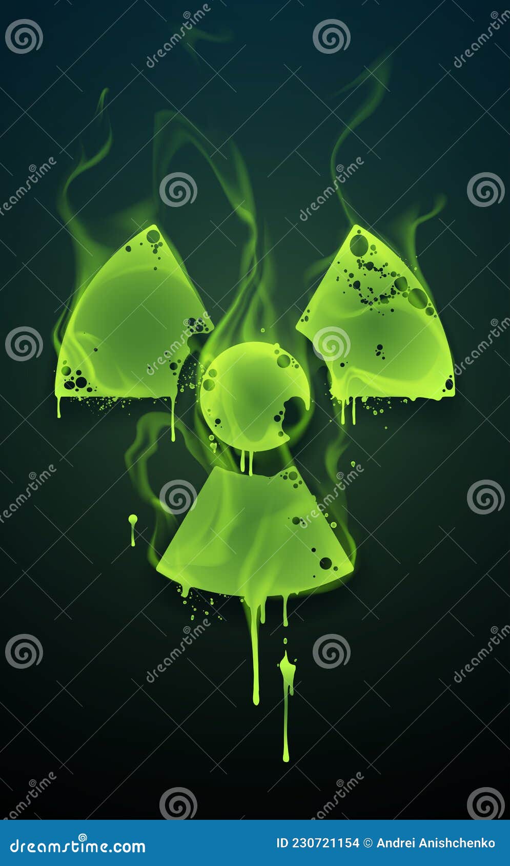 Green Radioactive Sign with Smoke Effect Stock Vector - Illustration of ...