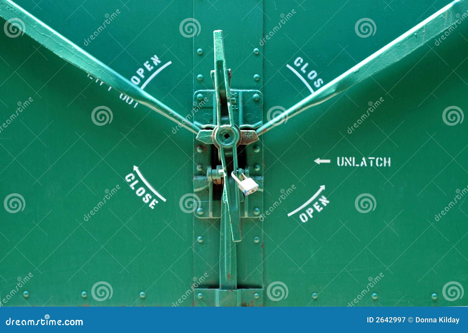 Green Rail Car Lock stock image. Image of lock, transport - 2642997