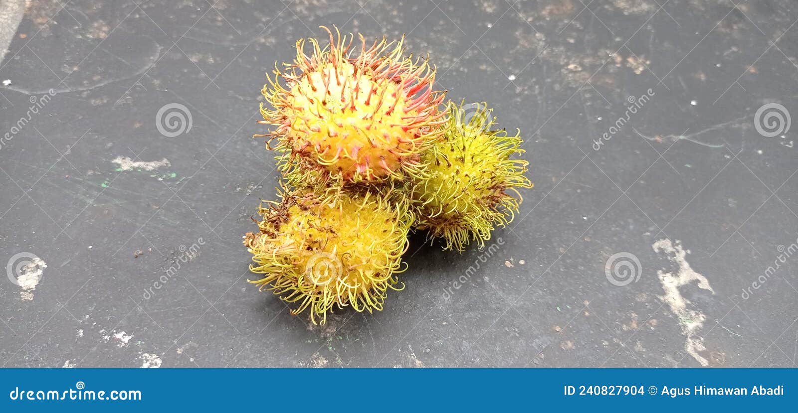 Three Rambutan on a Black Table Stock Photo - Image of fruit, produce ...