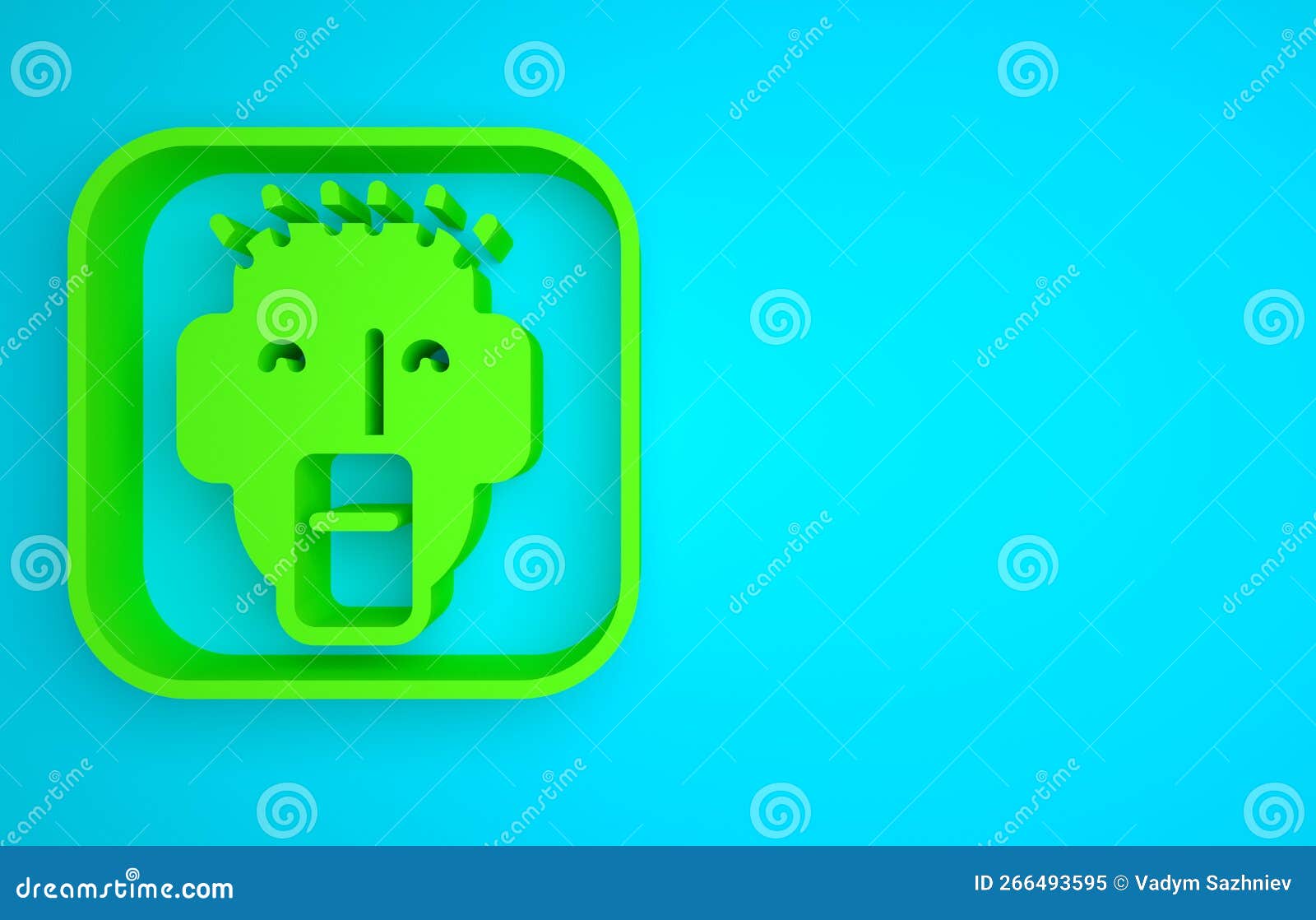 Green Rapper Icon Isolated on Blue Background. Minimalism Concept Stock ...