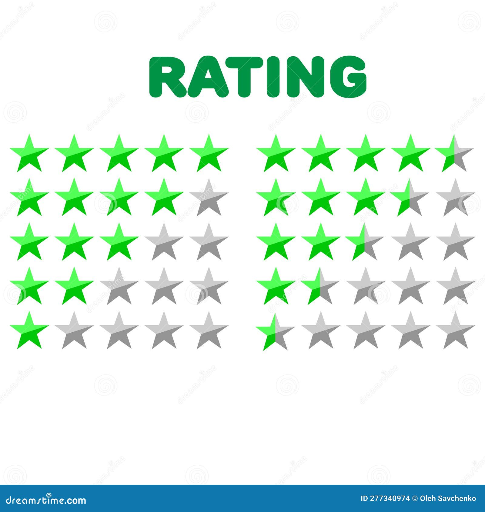 Green Rating Stars Vector Green Color Eps10 Stock Vector - Illustration ...