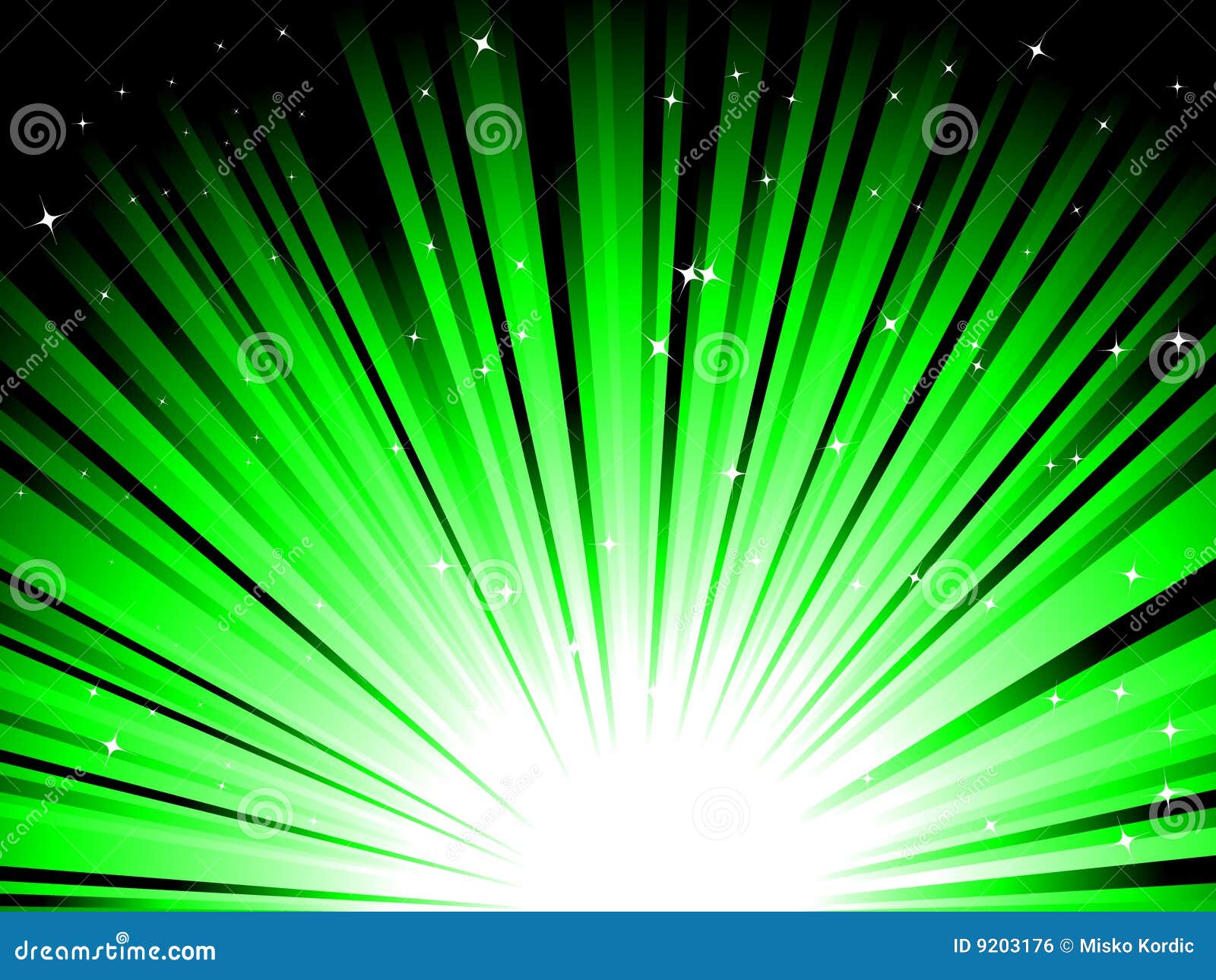 Green rays stock illustration. Illustration of design - 9203176
