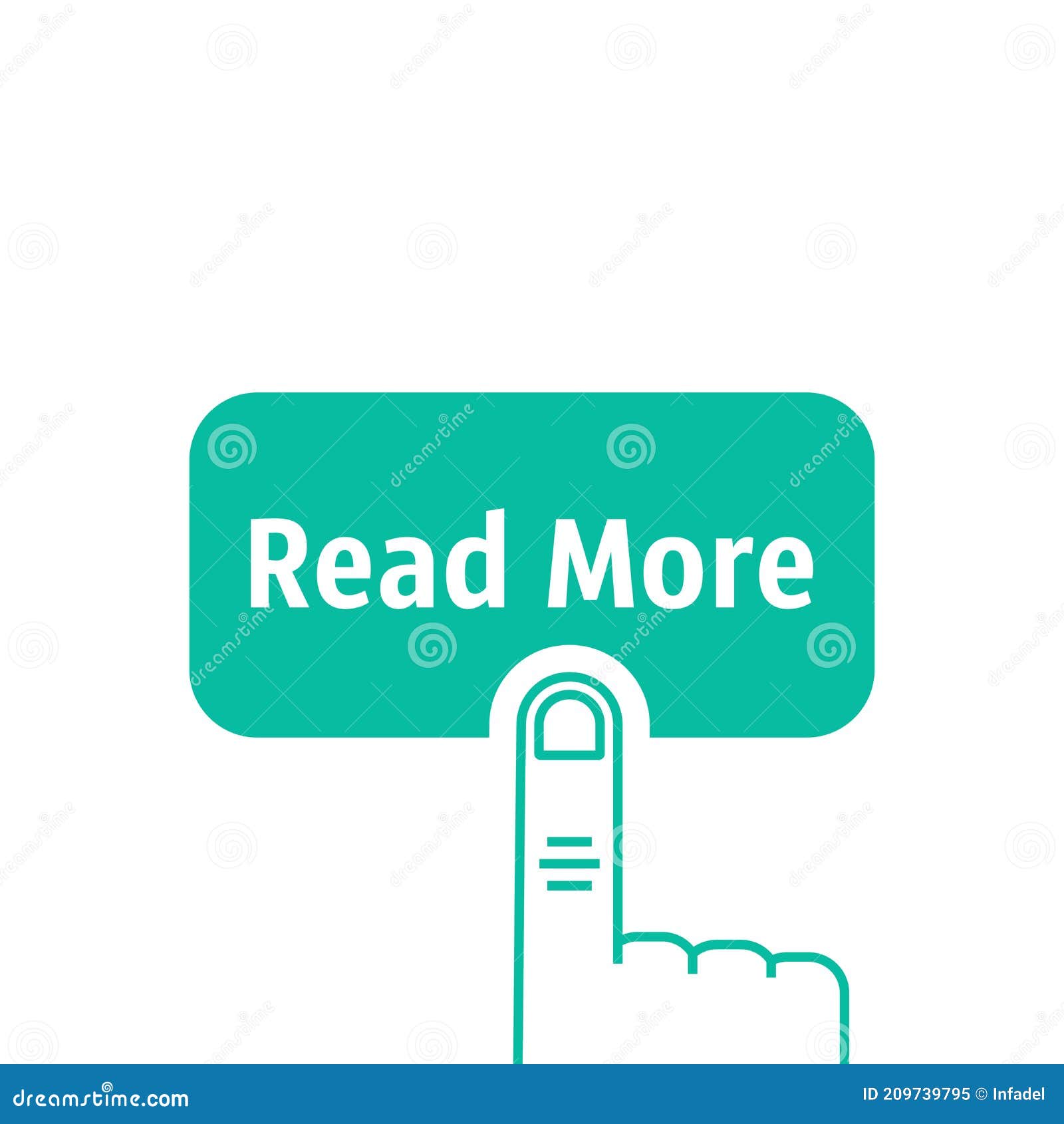 Green Read More Button with Linear Hand Stock Vector - Illustration of ...