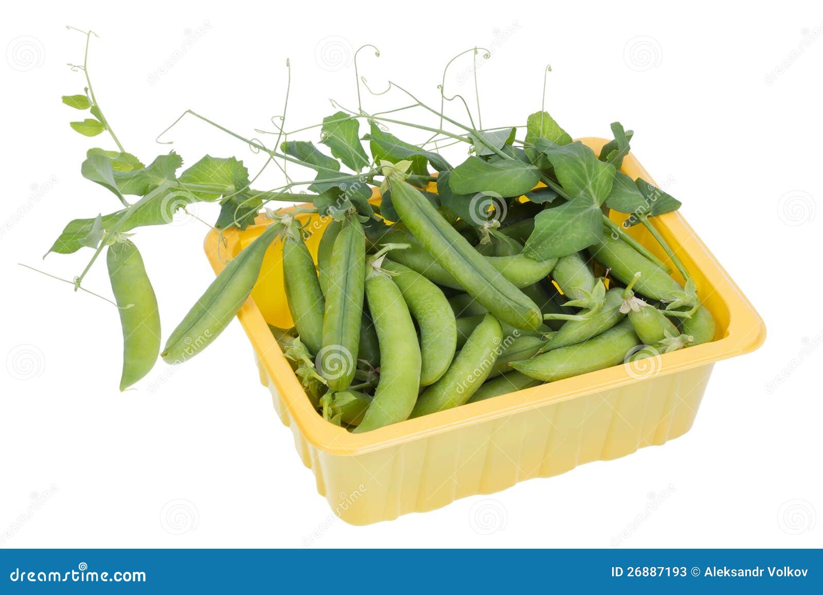Green Real Fresh Pea in Box Isolated Stock Image - Image of macro ...