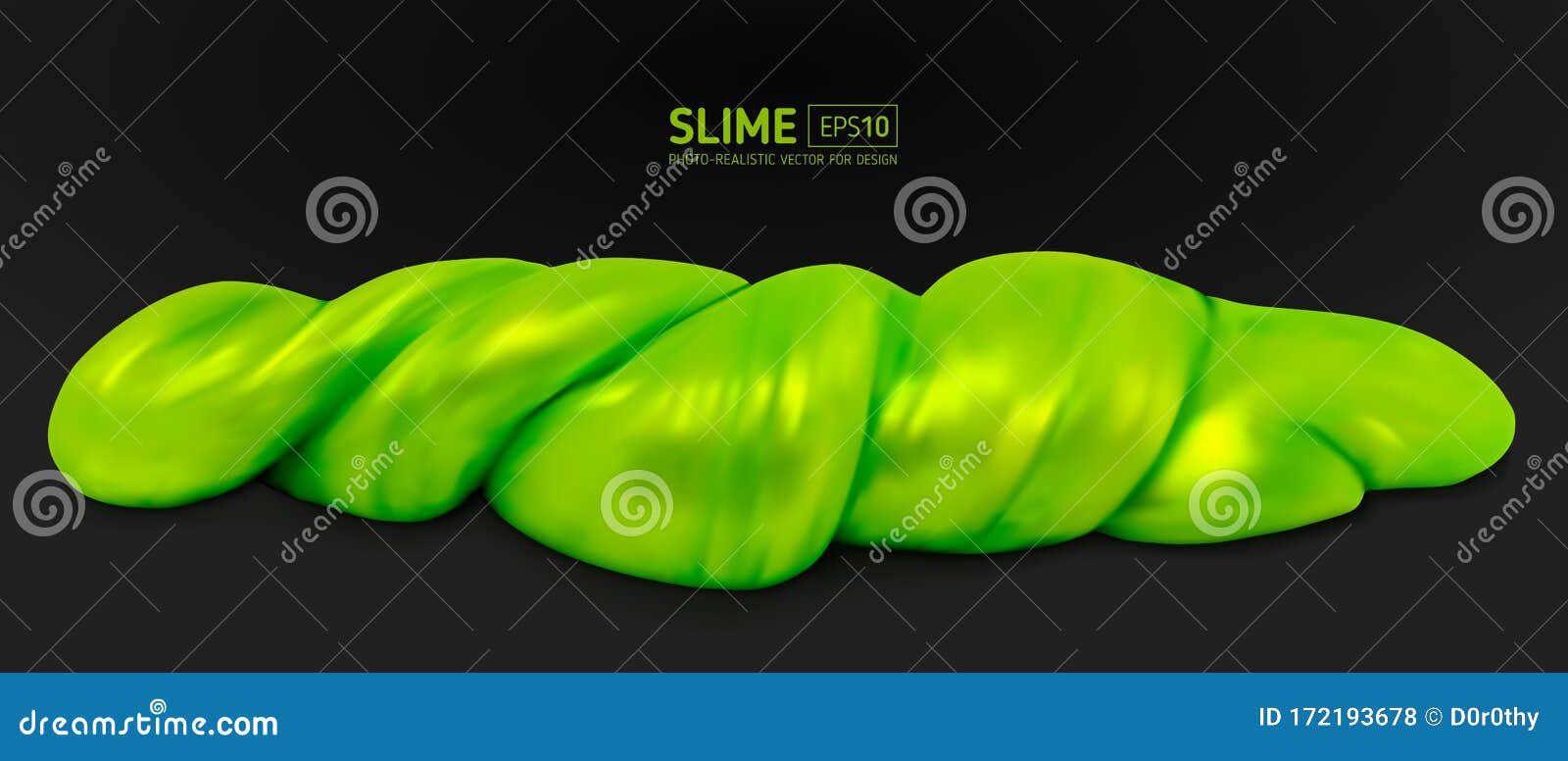 Green Realistic Slime on a Black Background Stock Vector - Illustration ...