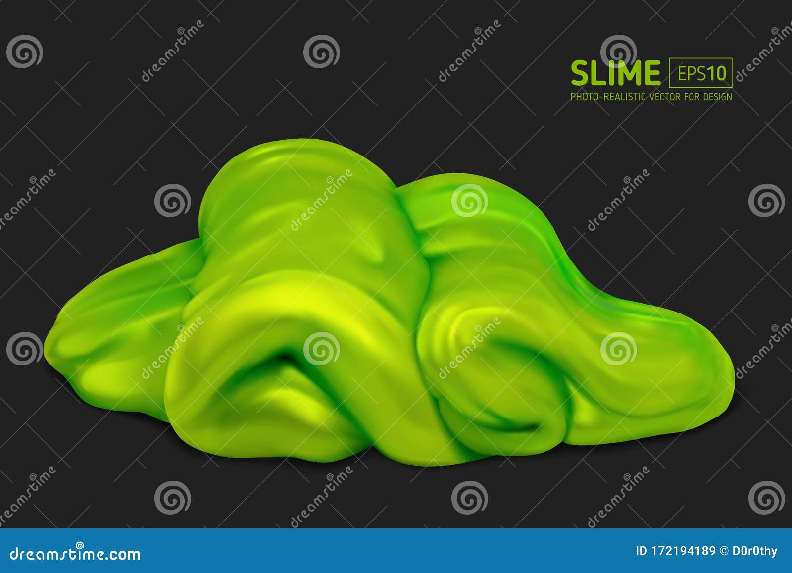 Green Realistic Slime on a Black Background Stock Vector - Illustration ...
