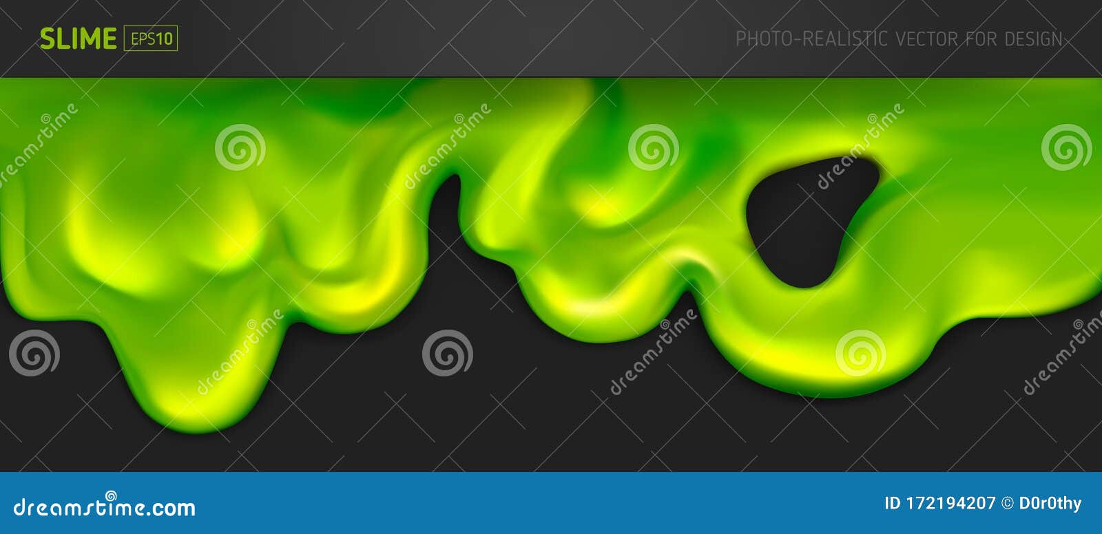 Green Realistic Slime on a Black Background Stock Vector - Illustration ...