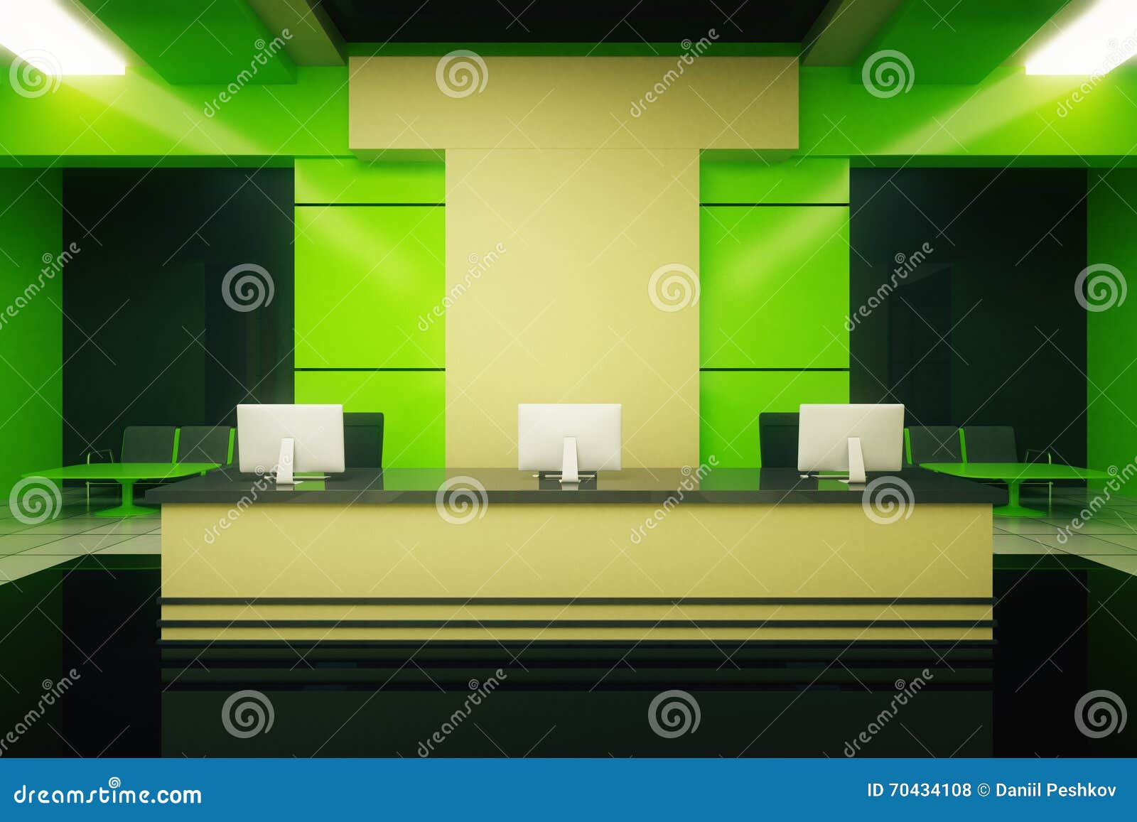 Green reception stand stock illustration. Illustration of indoor - 70434108