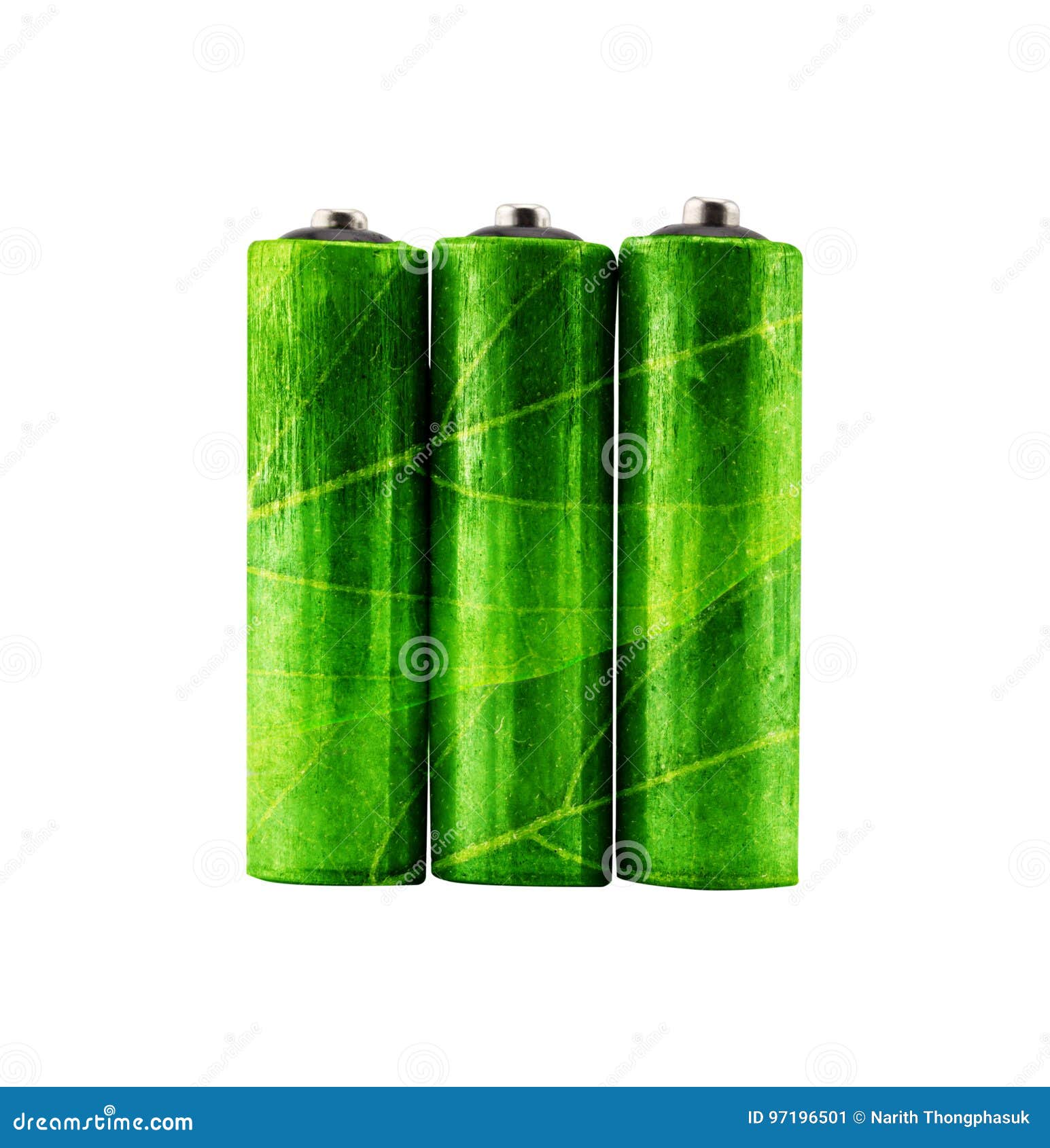 Green Rechargeable Aa Alkaline Battery with Leaves Shape. Stock Image ...
