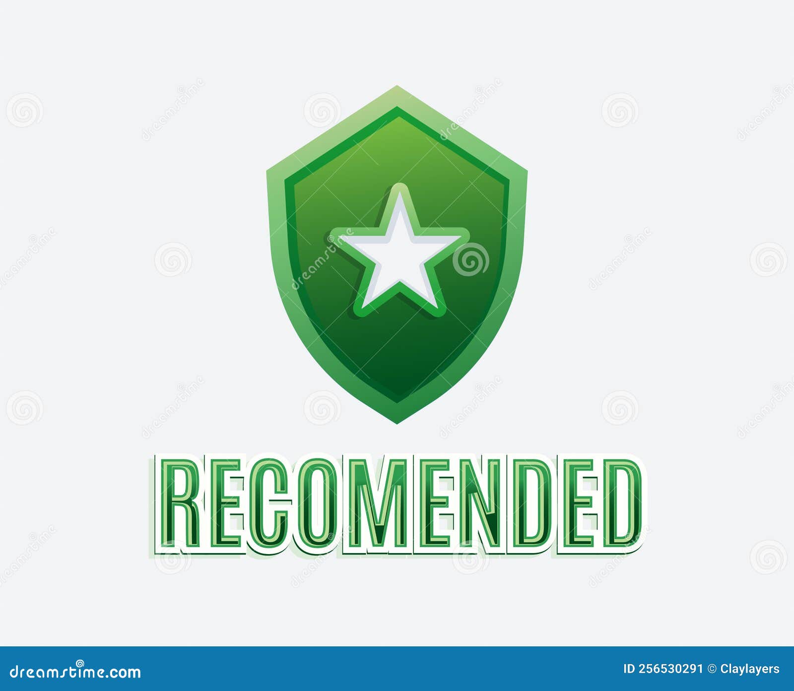Green Recommended Logo Badge with Text and Shield Icon Stock Vector ...