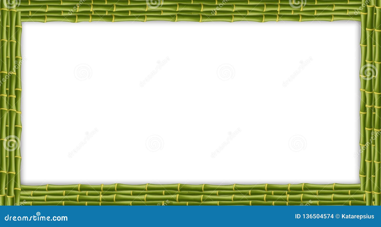 Green Rectangle Bamboo Sticks Banner with Copy Space Stock Vector ...