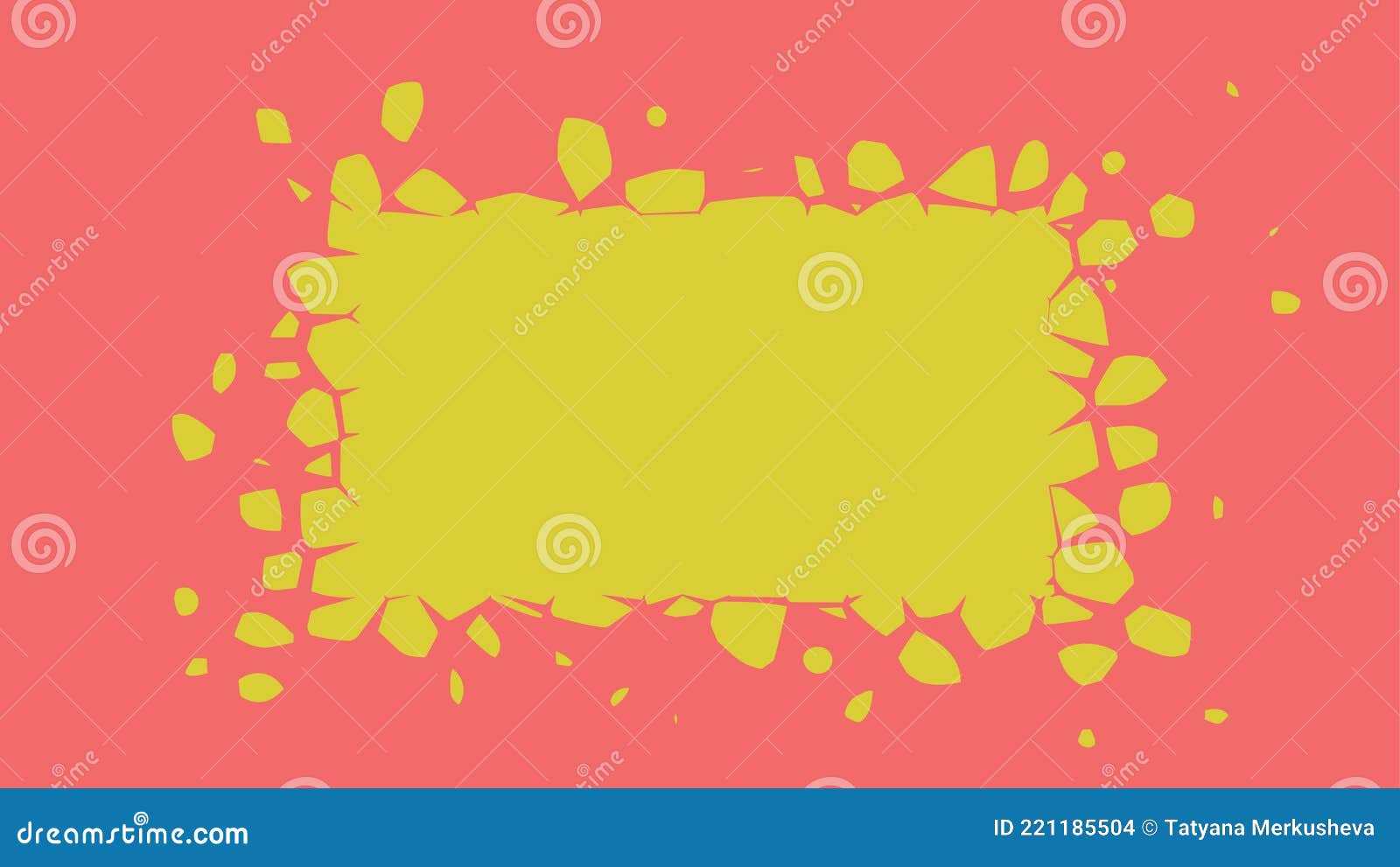 A Green Rectangle with Flying Fragments. Exploding Design Element with ...