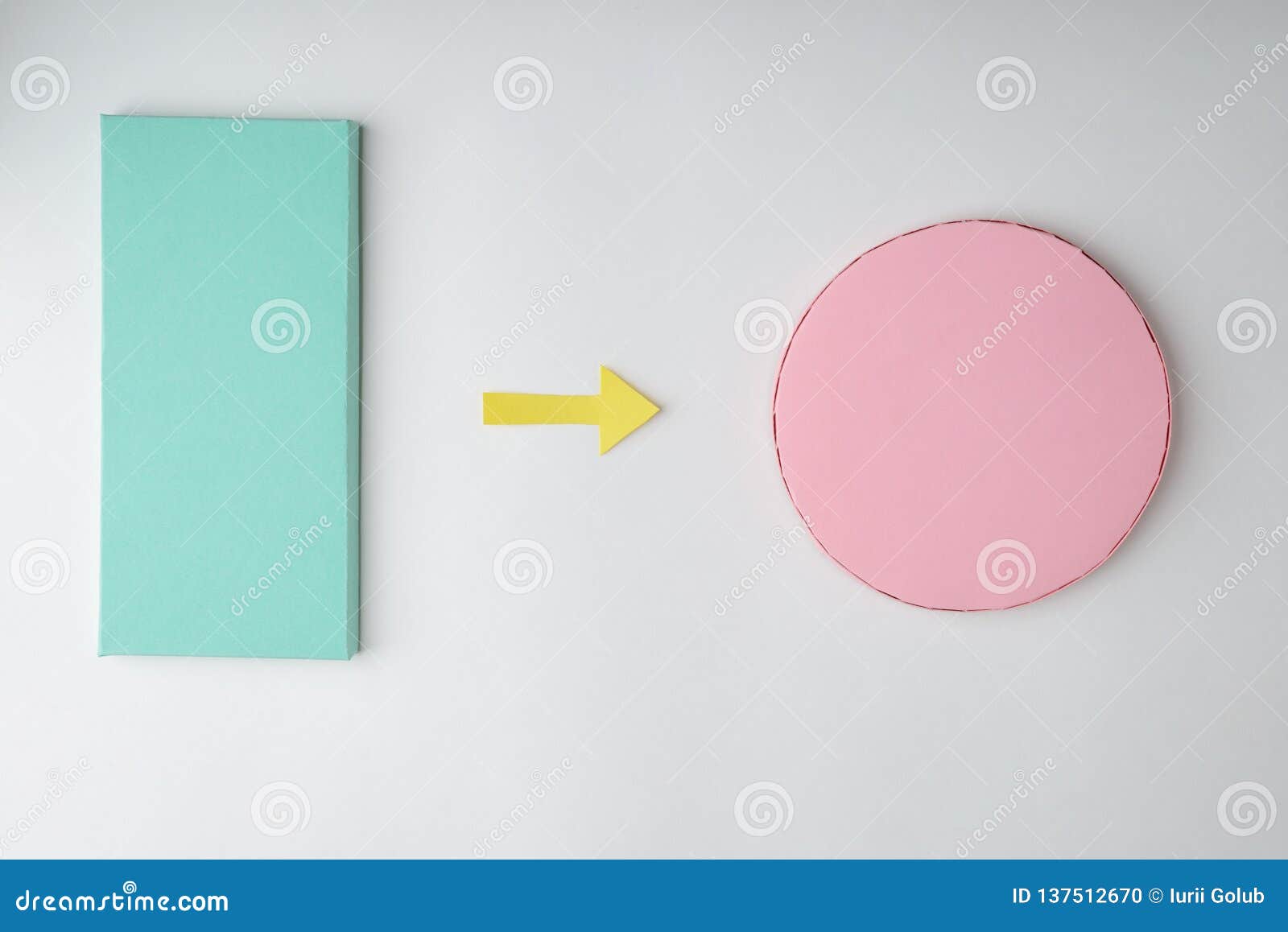 Green Rectangle and Pink Circle Stock Photo - Image of instruction ...