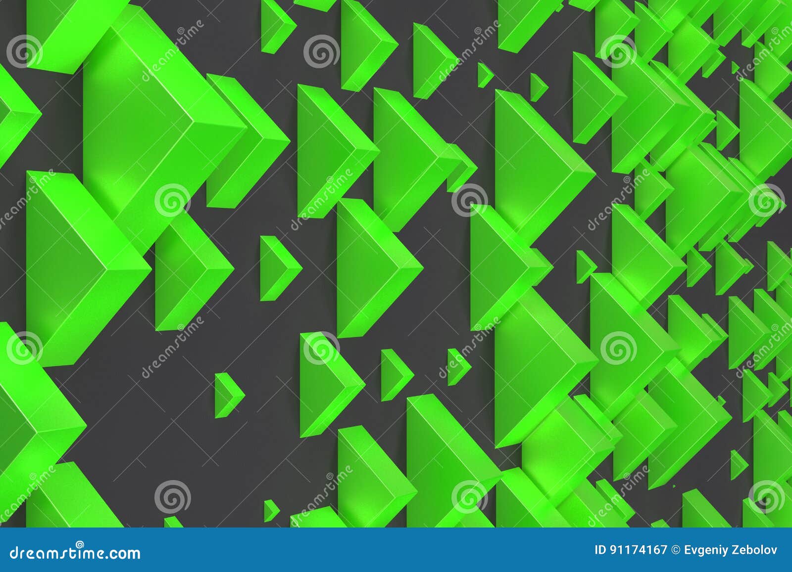 Green Rectangular Shapes of Random Size on Black Background Stock ...