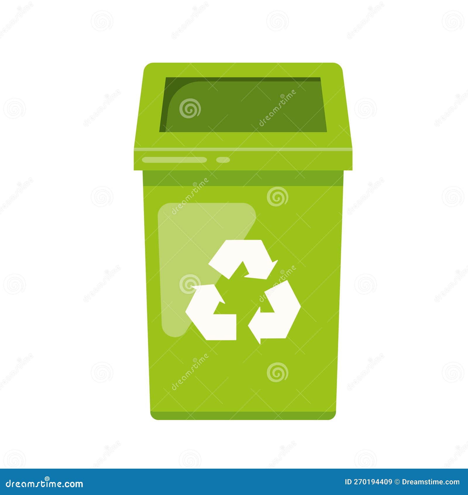Green Recycle Garbage Bin Icon Stock Vector - Illustration of green ...