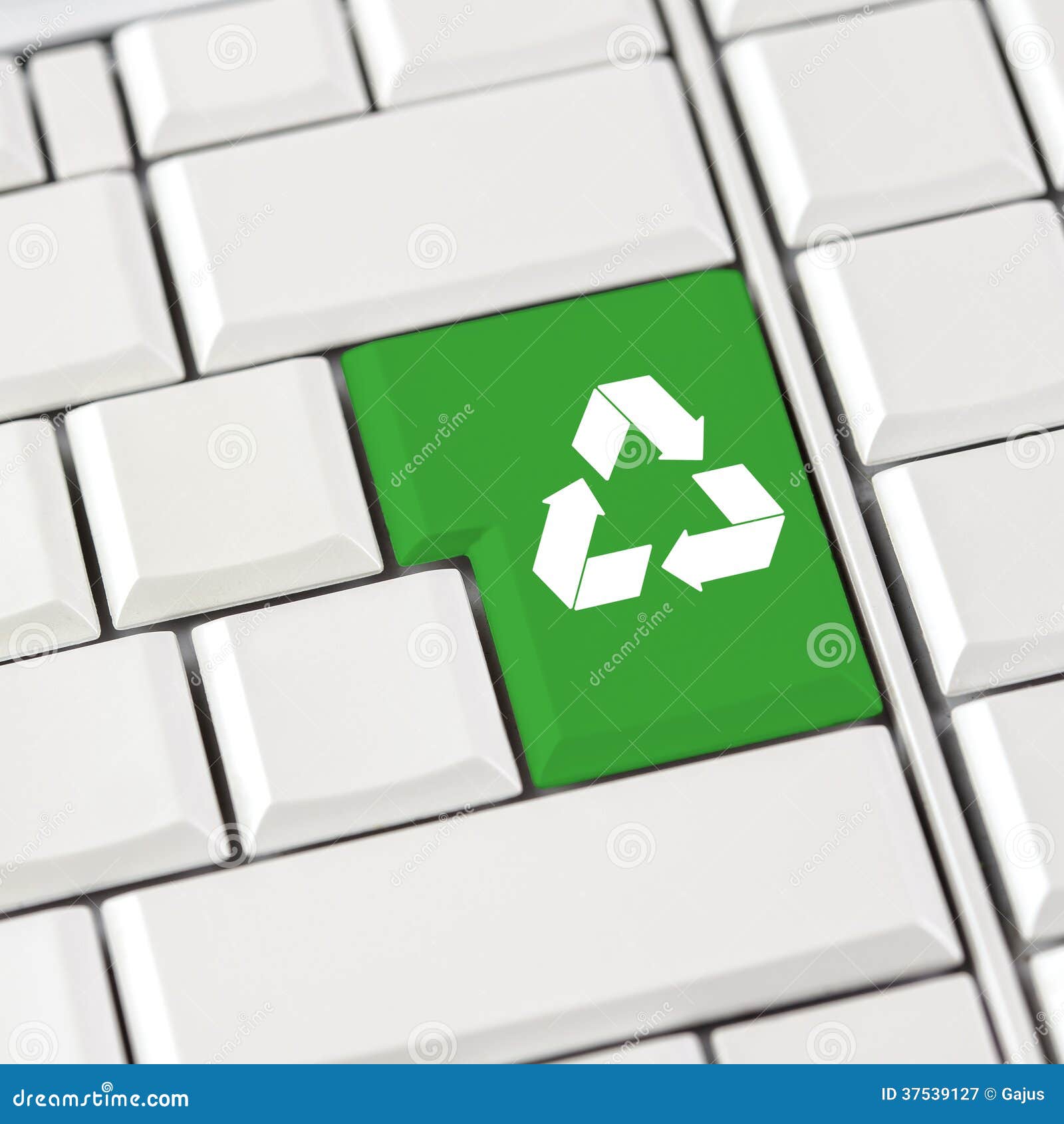 Green Recycle Icon on a Computer Keyboard Stock Image - Image of ...