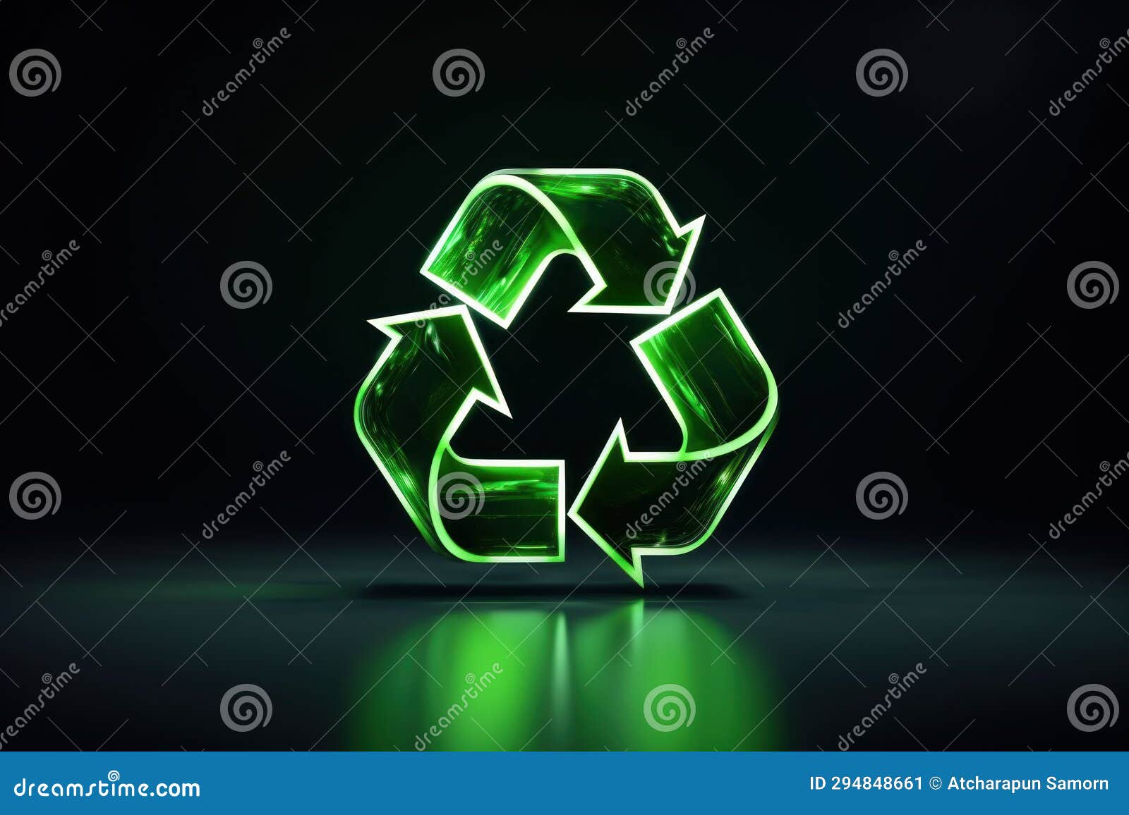 Green Recycle Icon Concept Green Aesthetic Scenery Background Stock ...