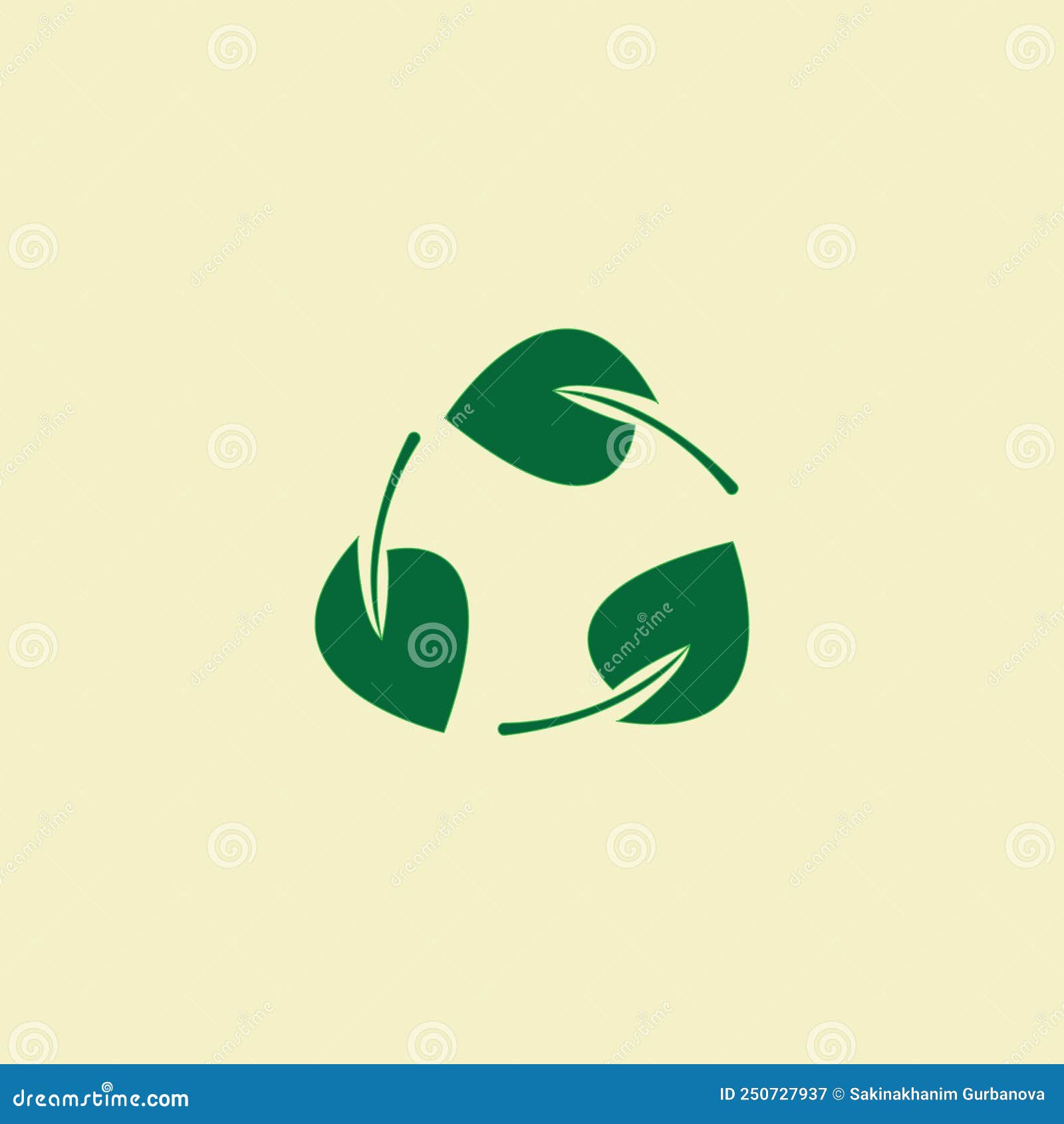 Green Recycle Leaves stock vector. Illustration of symbol - 250727937