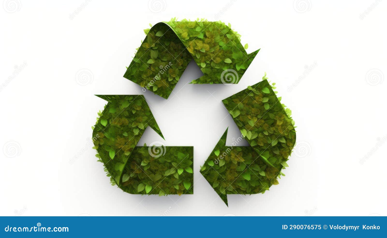 A Green Recycle Sign Made Out of Grass. Generative Ai Stock Image ...