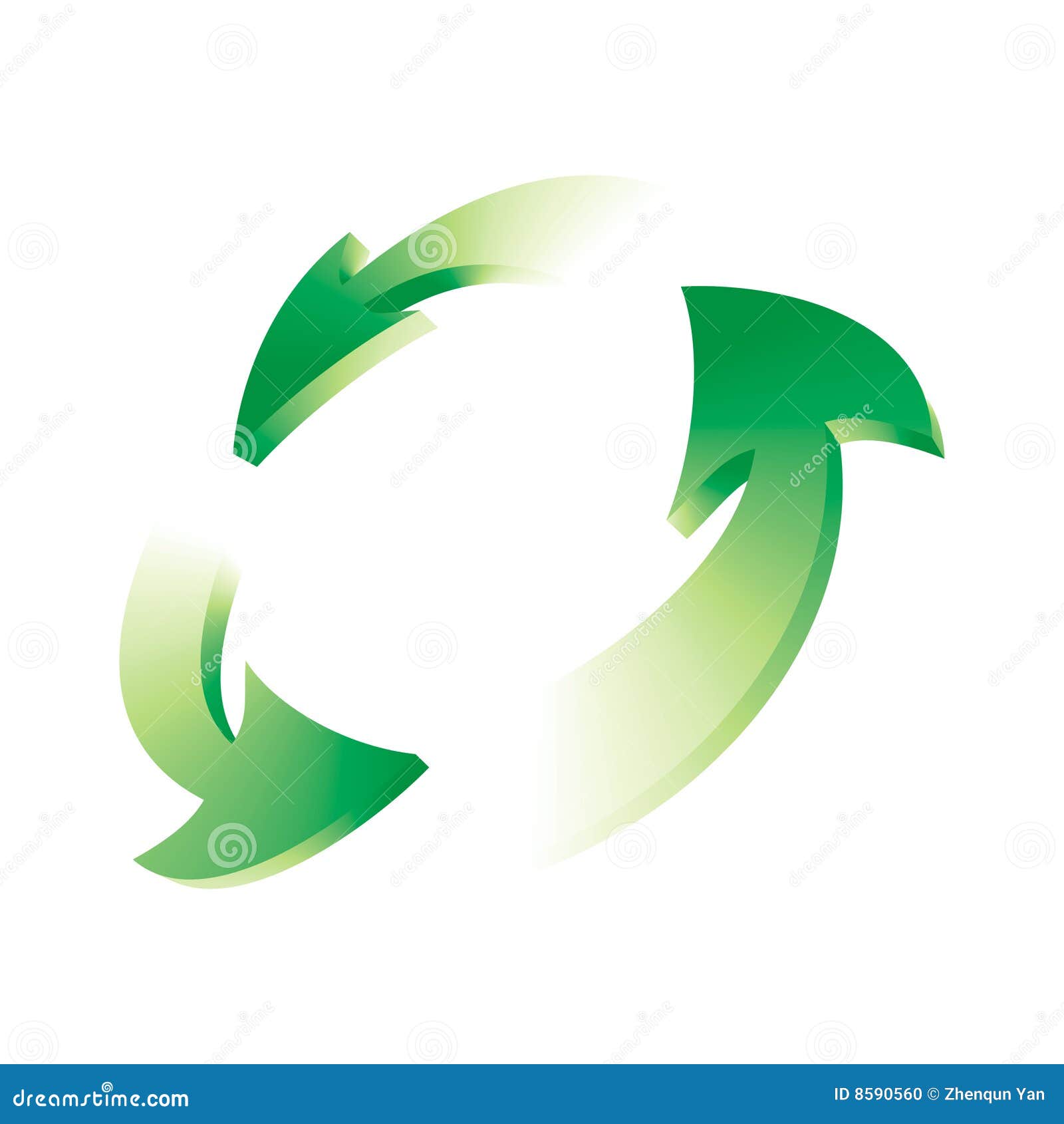 Green recycle symbol stock vector. Illustration of friendly - 8590560