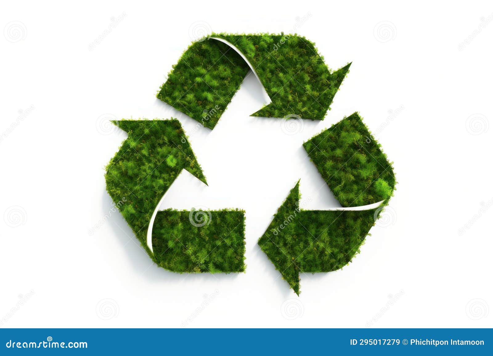 Green Recycle Symbol Elements, White Background with Copy Space. AI ...