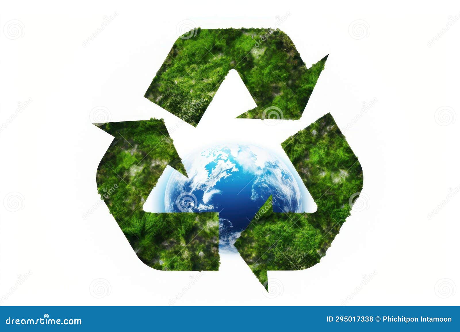 Green Recycle Symbol Elements, White Background with Copy Space. AI ...