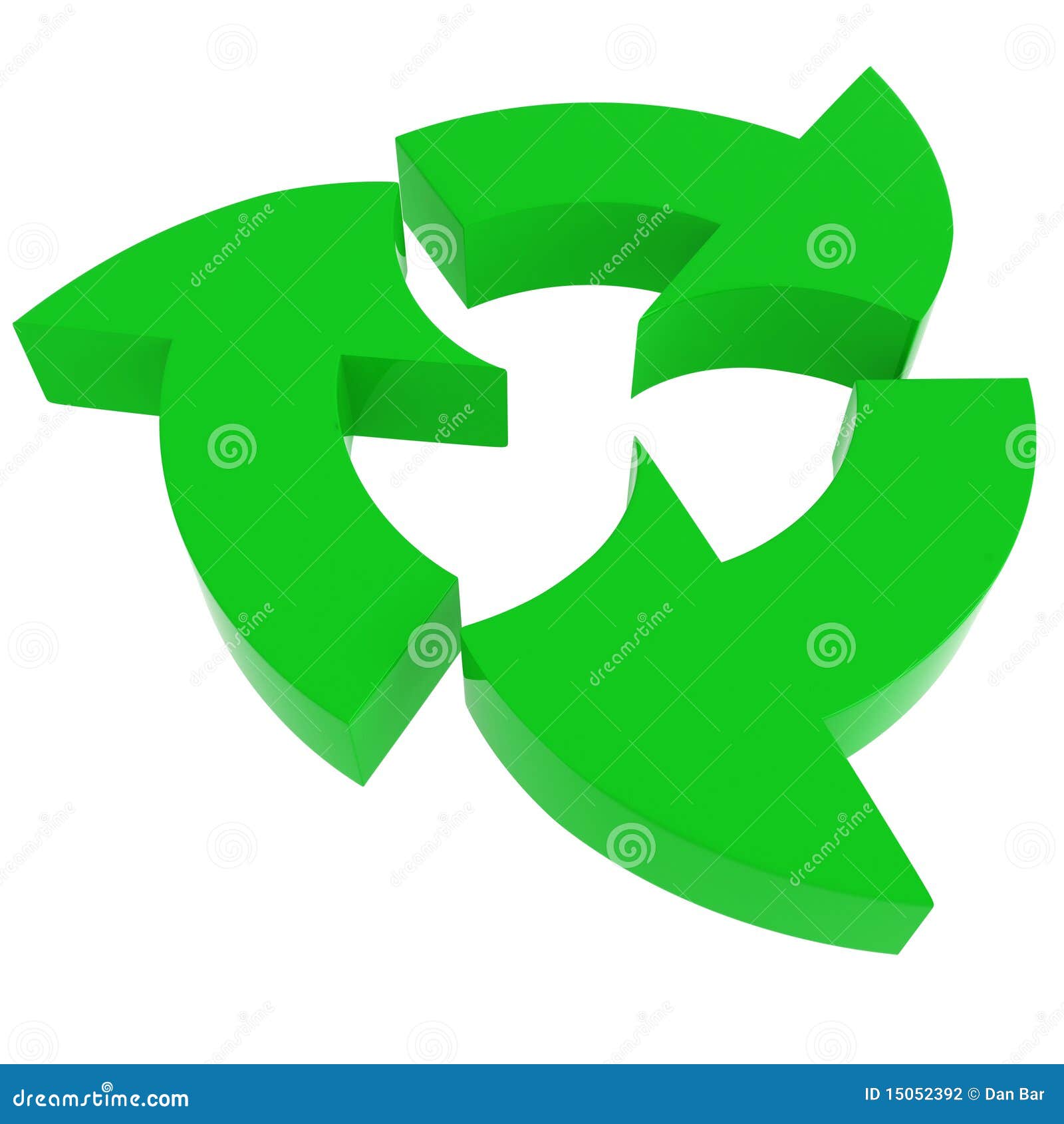 Green Recycle Symbol, Isolated on White Stock Illustration ...