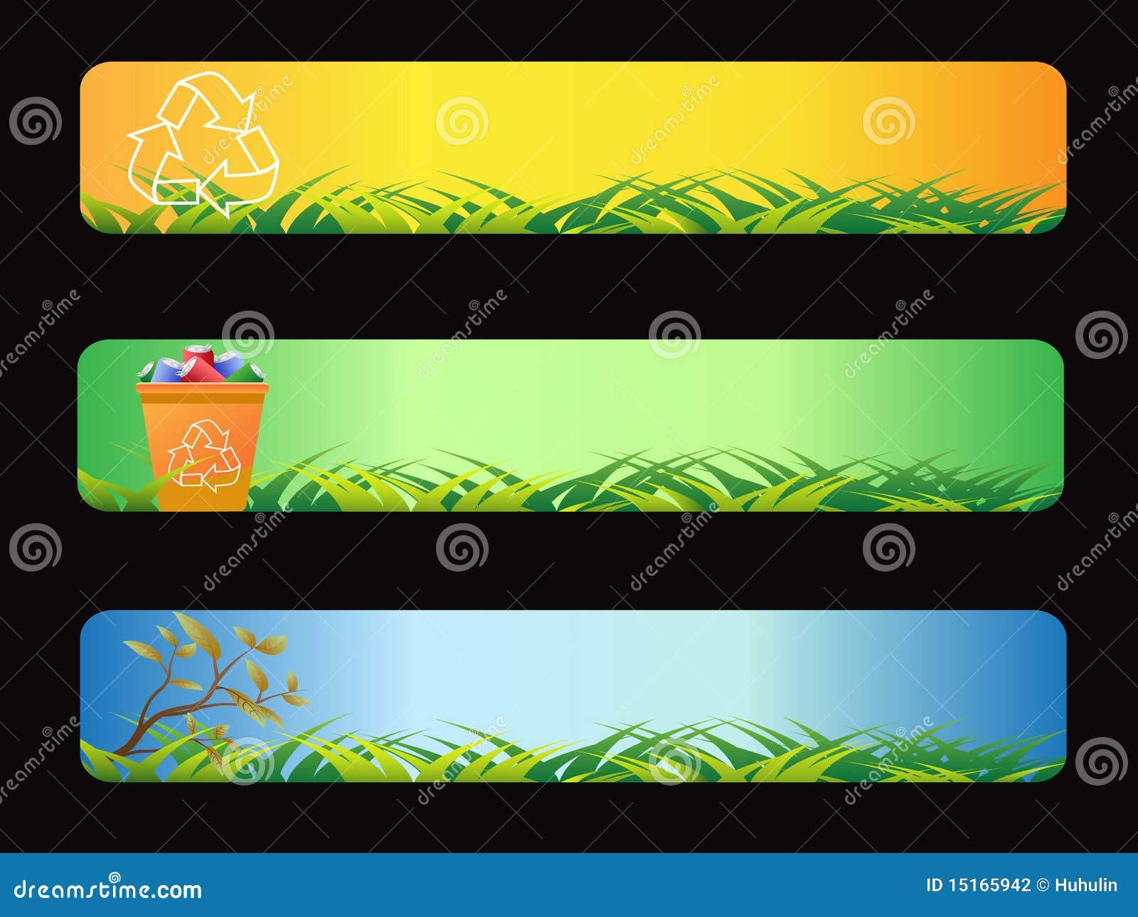 Green recycling banner stock vector. Illustration of fresh - 15165942