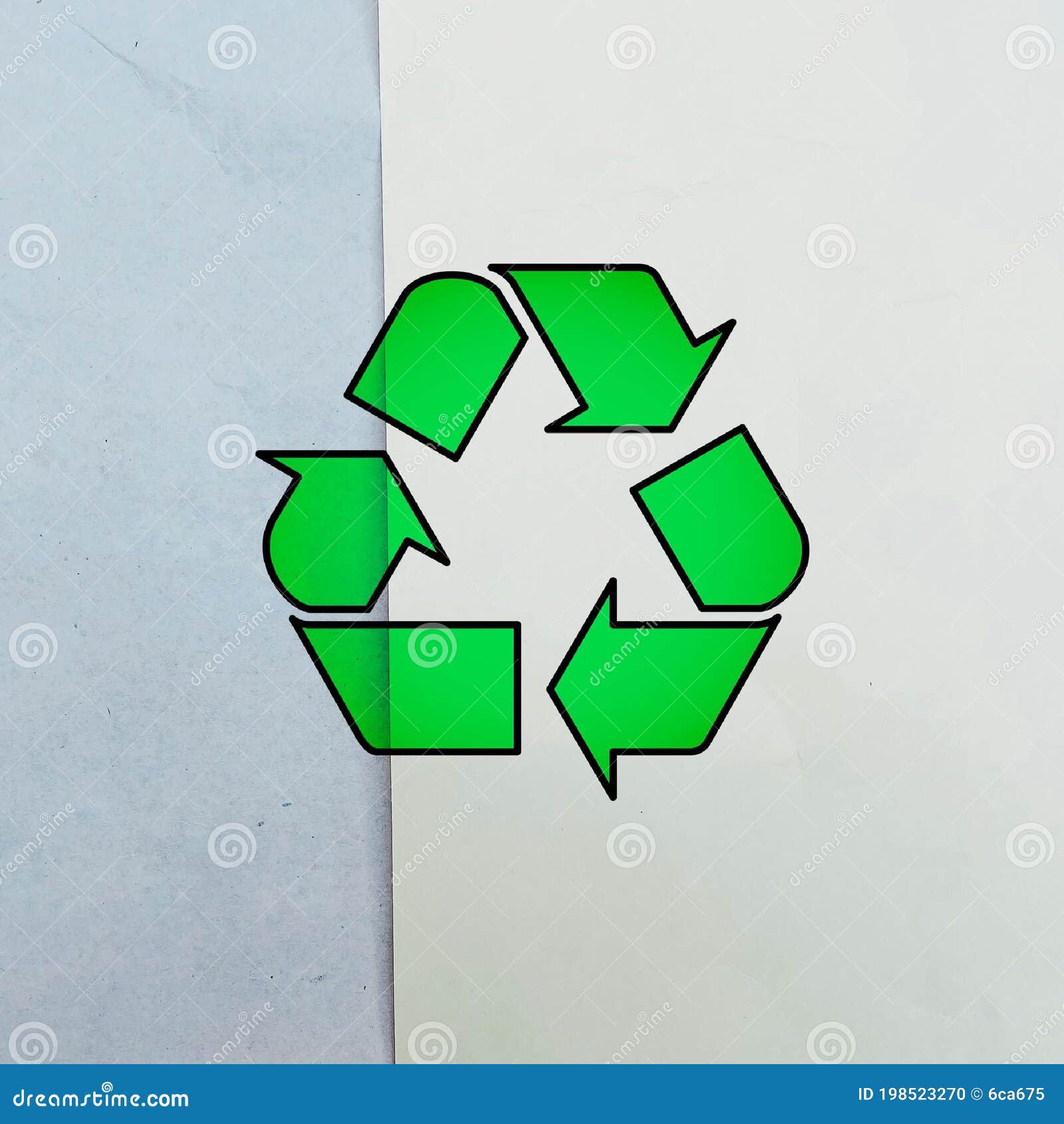 Green Recycling Icon Pattern Isolated on Blank Papers Background Stock ...