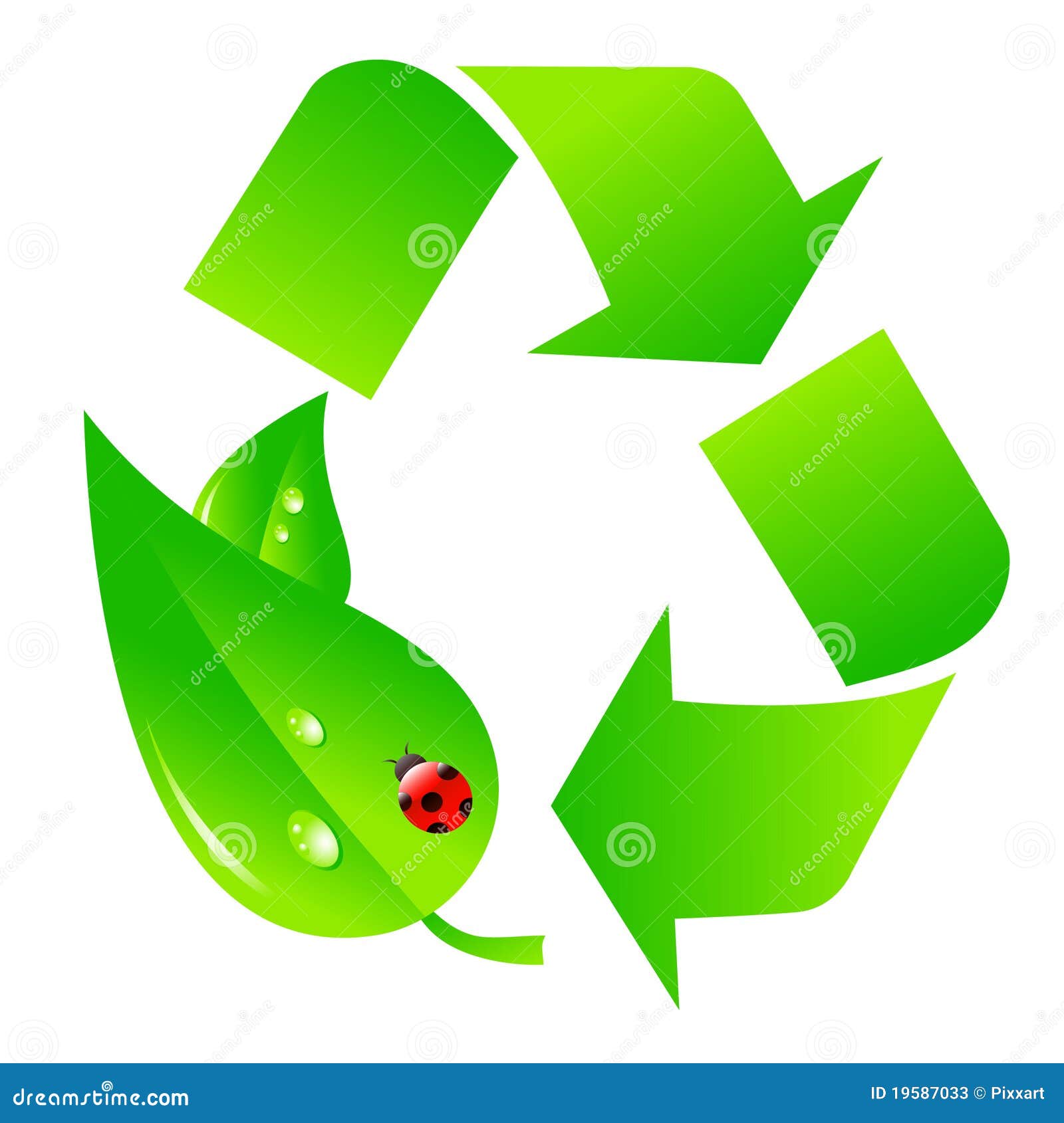 Green recycling logo stock vector. Illustration of white - 19587033