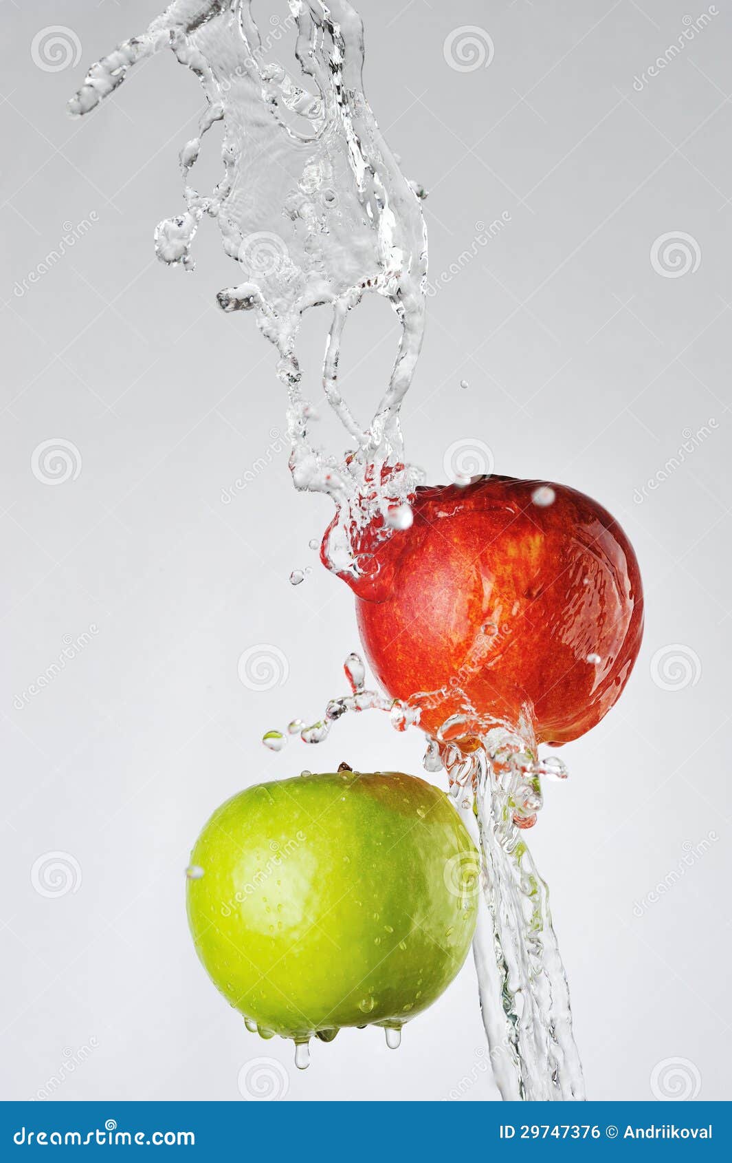 Red, Green Apples and Water Splash Stock Photo - Image of isolated ...
