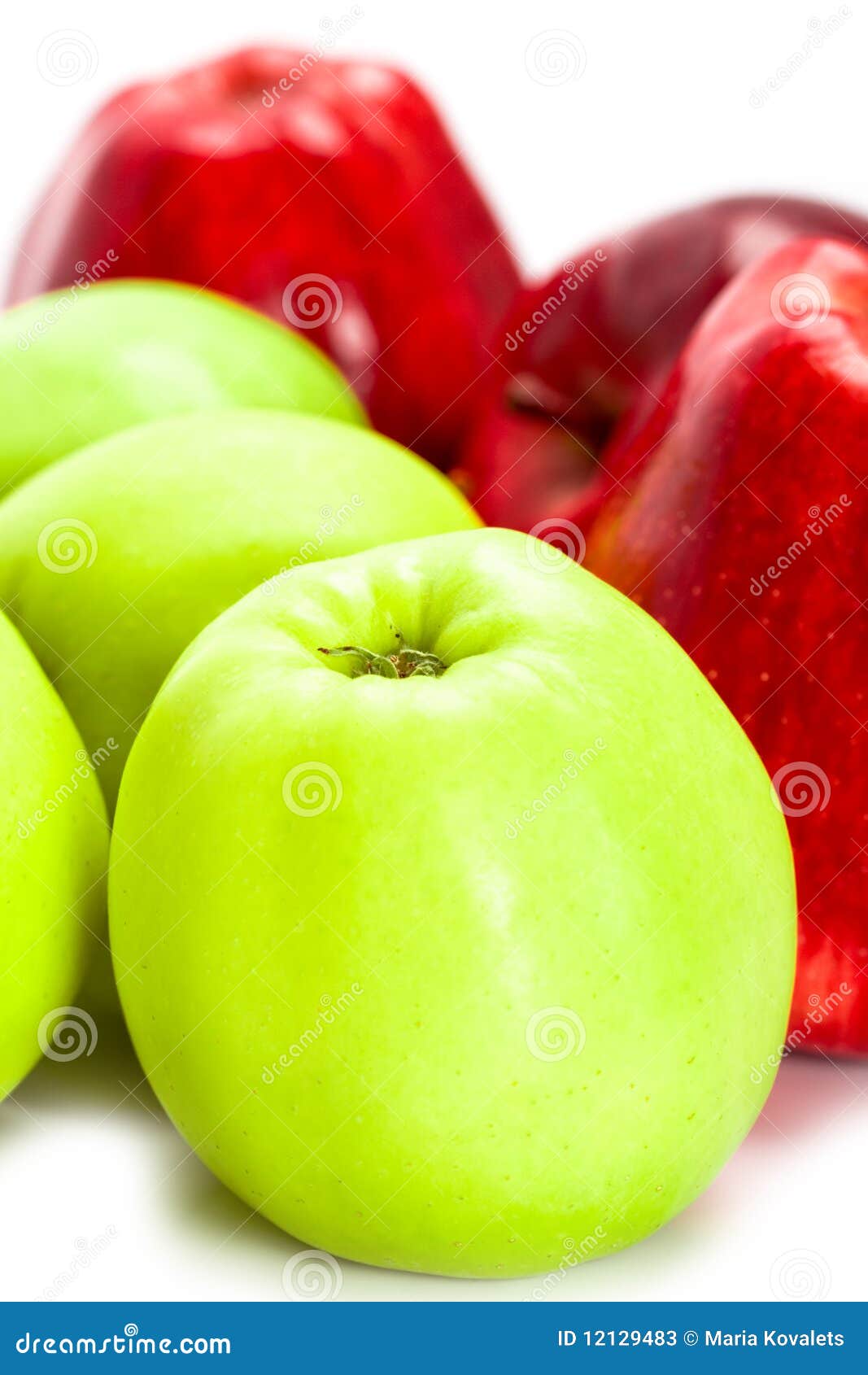 Green and red apples stock image. Image of white, isolated - 12129483