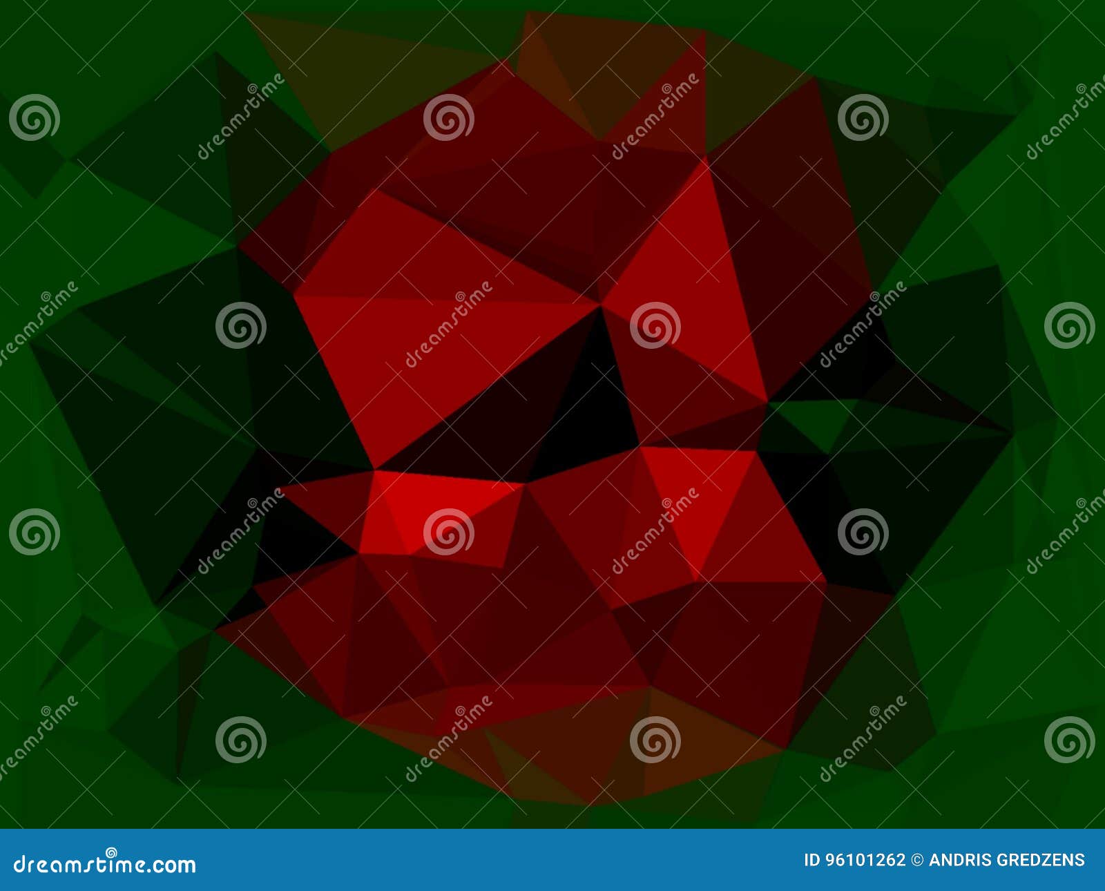 Green Red on the Black Abstract Polygonal Background Stock Illustration ...