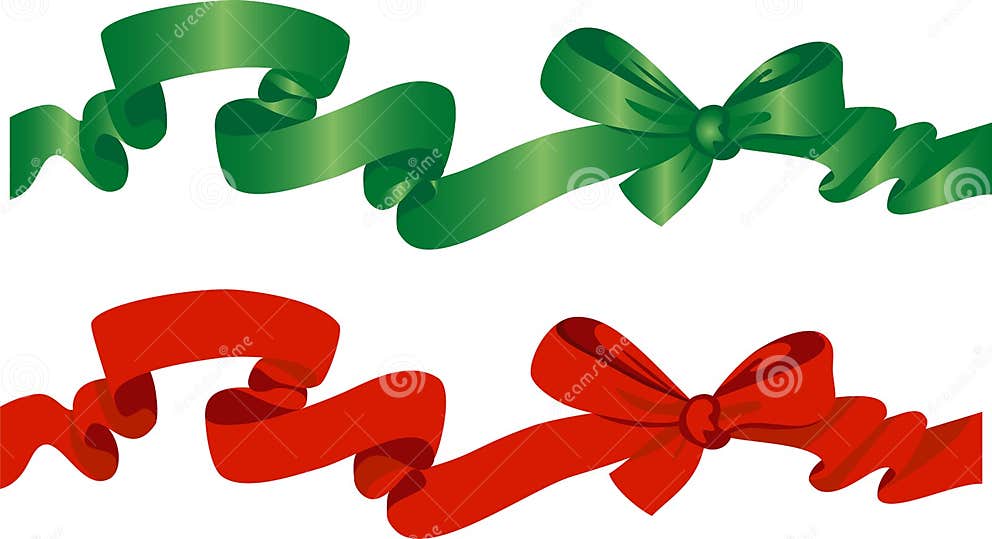 Green and red bow stock vector. Illustration of ribbon - 7502245