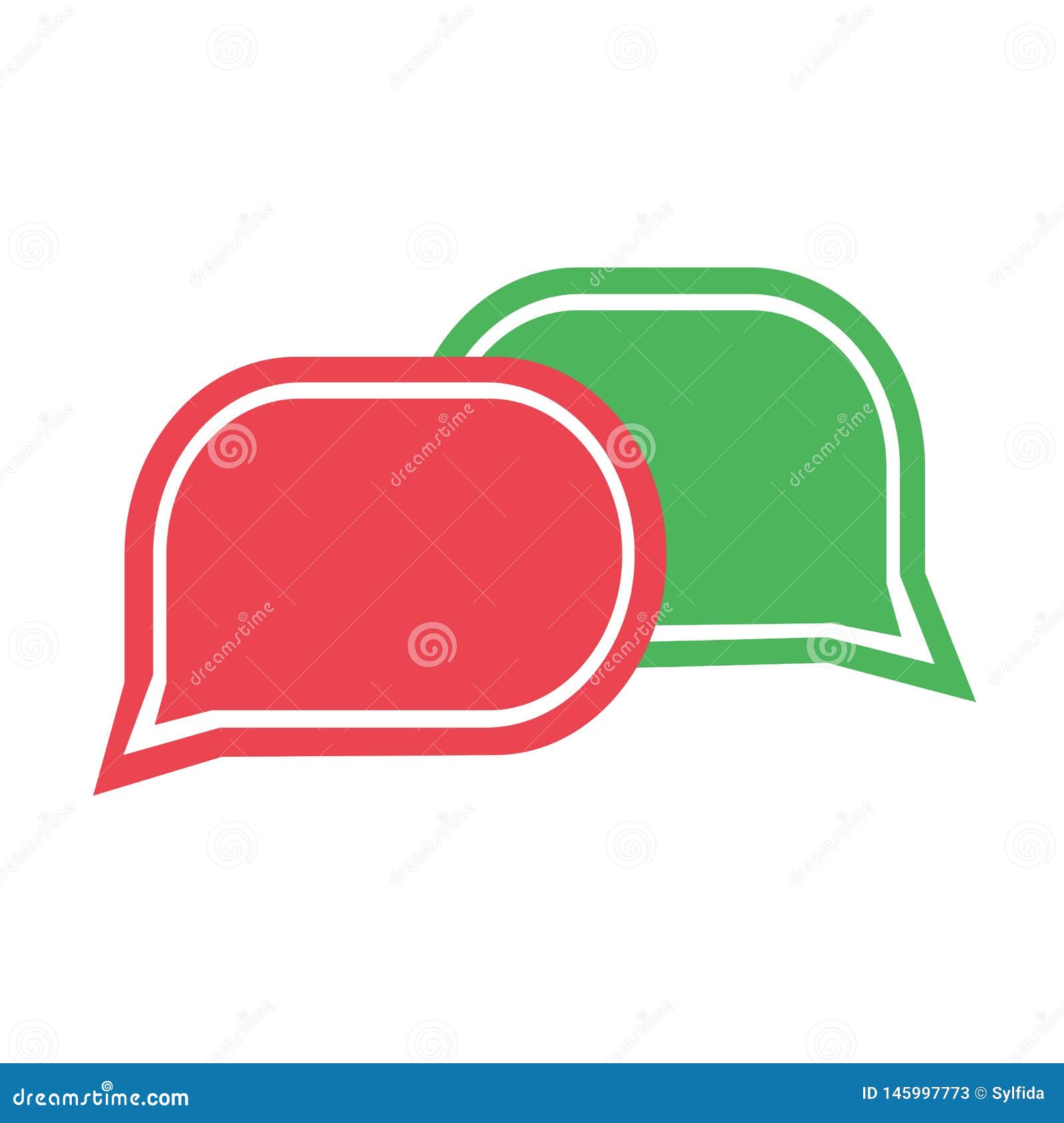 Green and Red Chat Icon. Set Dialog Clouds Stock Illustration ...