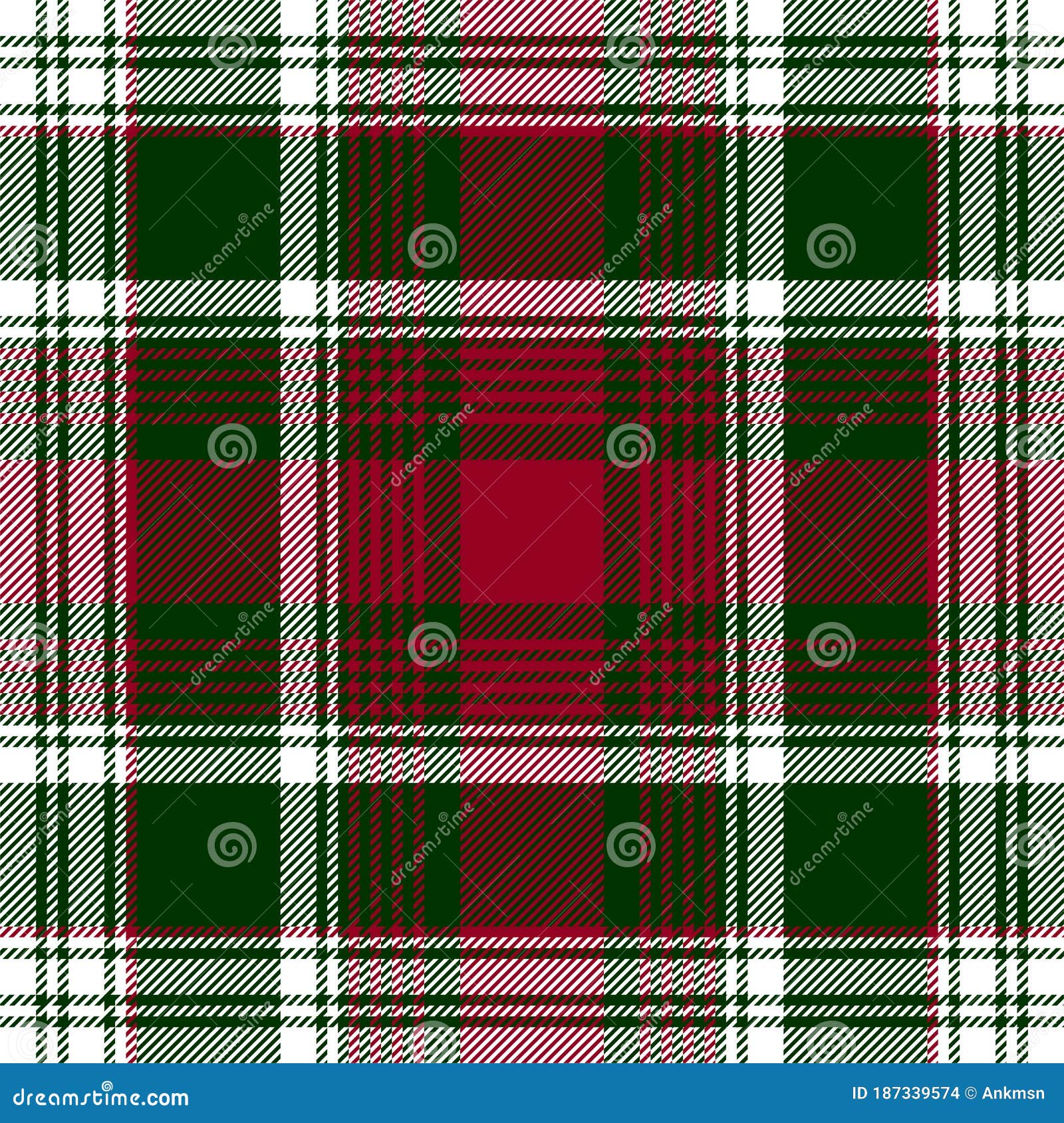 Green Red Check Plaid Texture Seamless Pattern Stock Vector ...