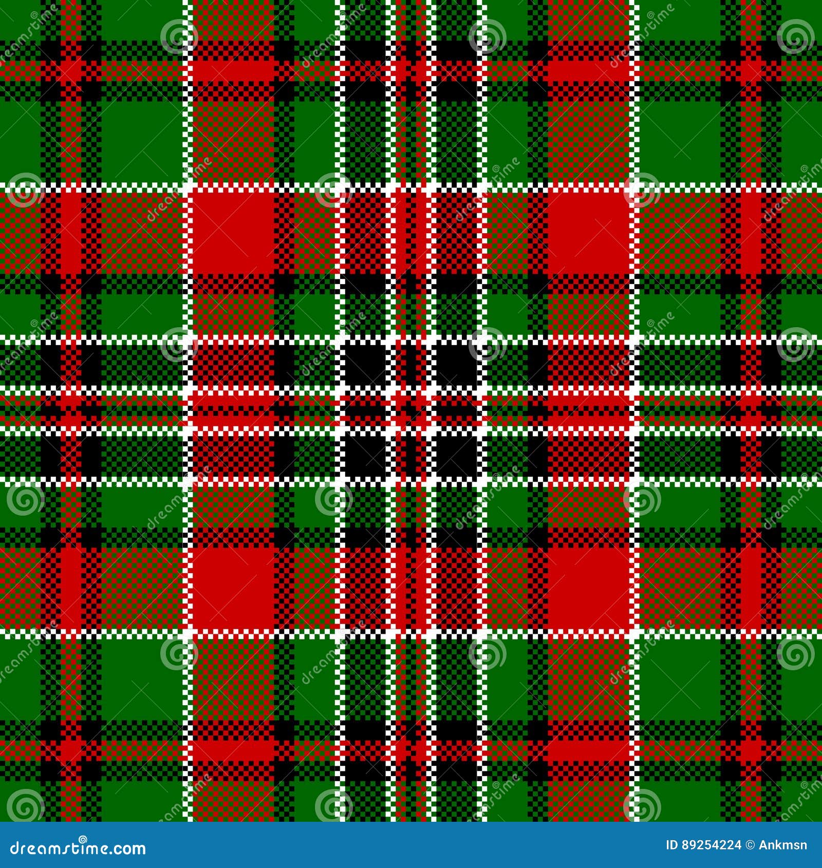Green Red Check Square Pixel Seamless Pattern Stock Vector ...