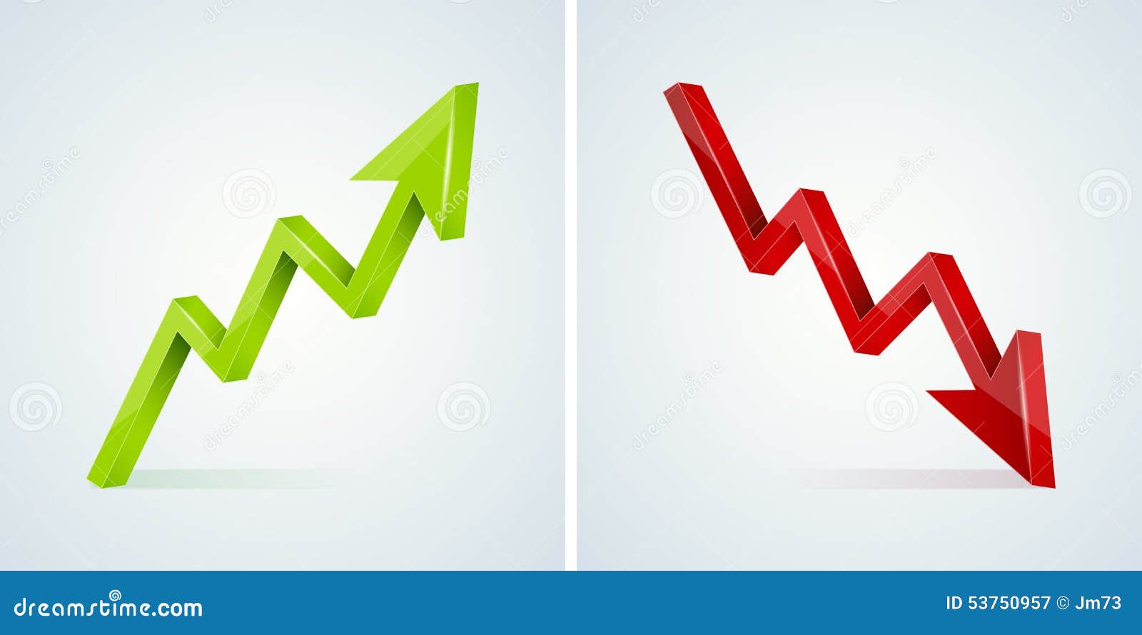 Green and Red 3D Glossy Arrow Stock Vector - Illustration of sign, rise ...