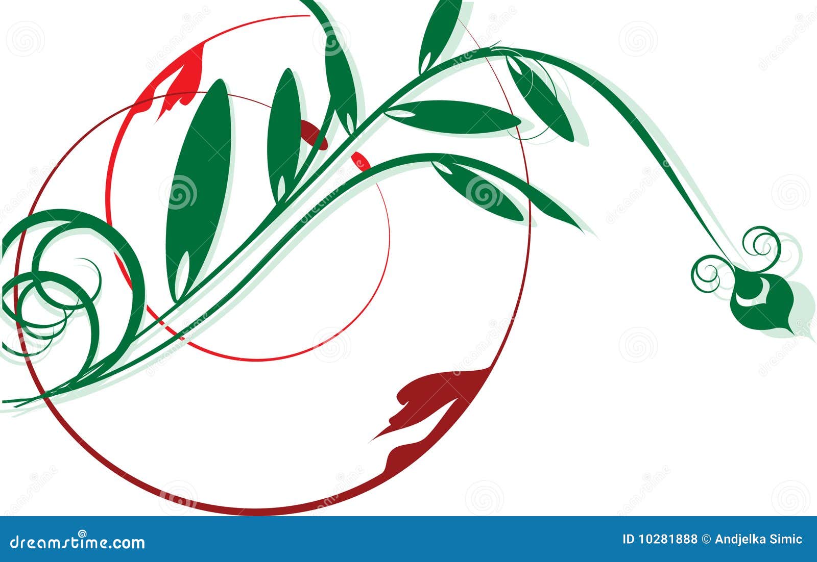 Green and Red Decorative Design Stock Vector - Illustration of drawing ...
