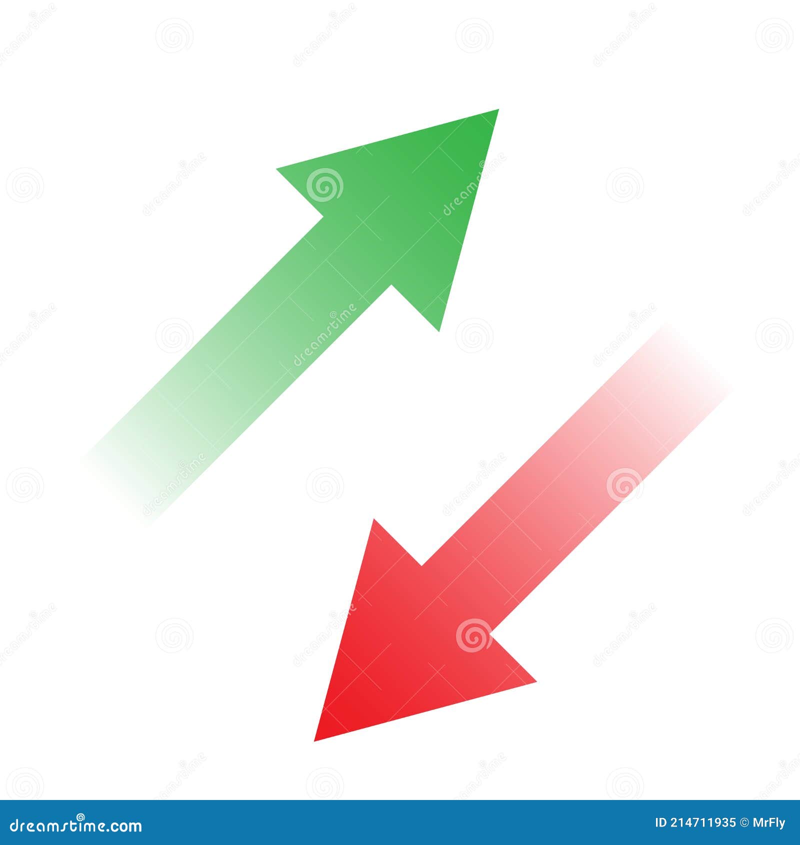 Green and Red Different Direction Arrows, Vector Illustration Stock ...