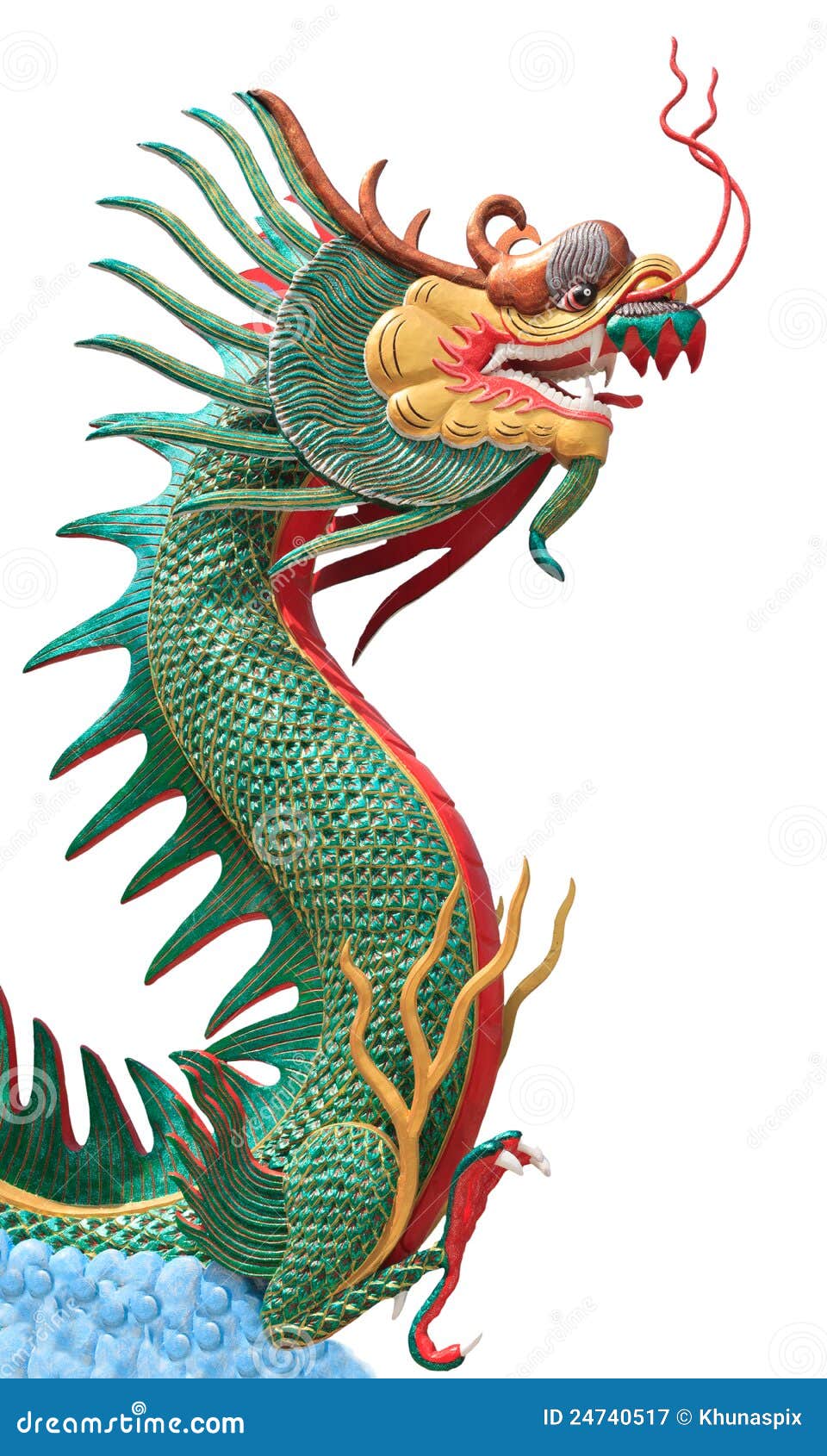 Green and Red Dragon Isolated White Stock Illustration - Illustration ...