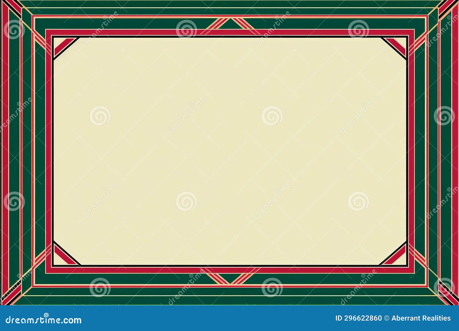 A Green and Red Frame with a Border Vector Stock Illustration ...
