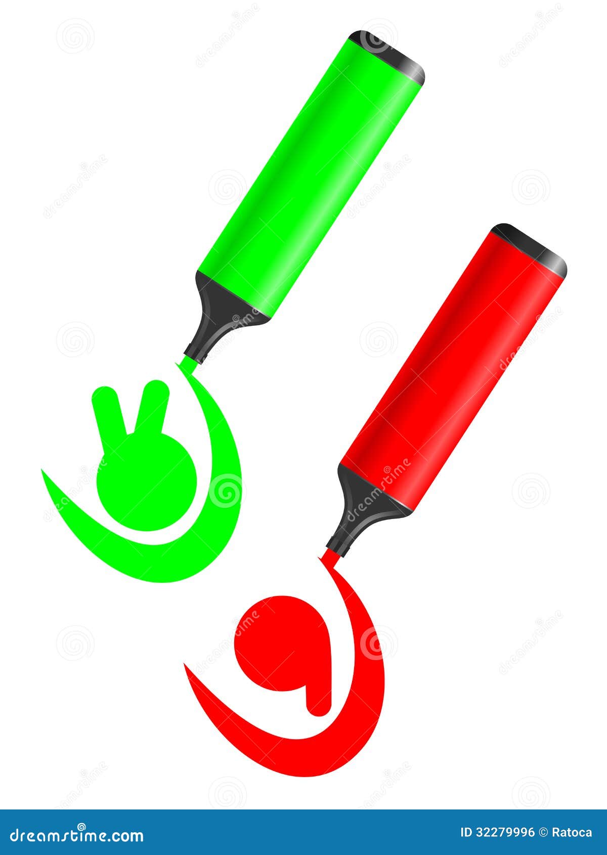 Green and red icon stock vector. Illustration of election - 32279996
