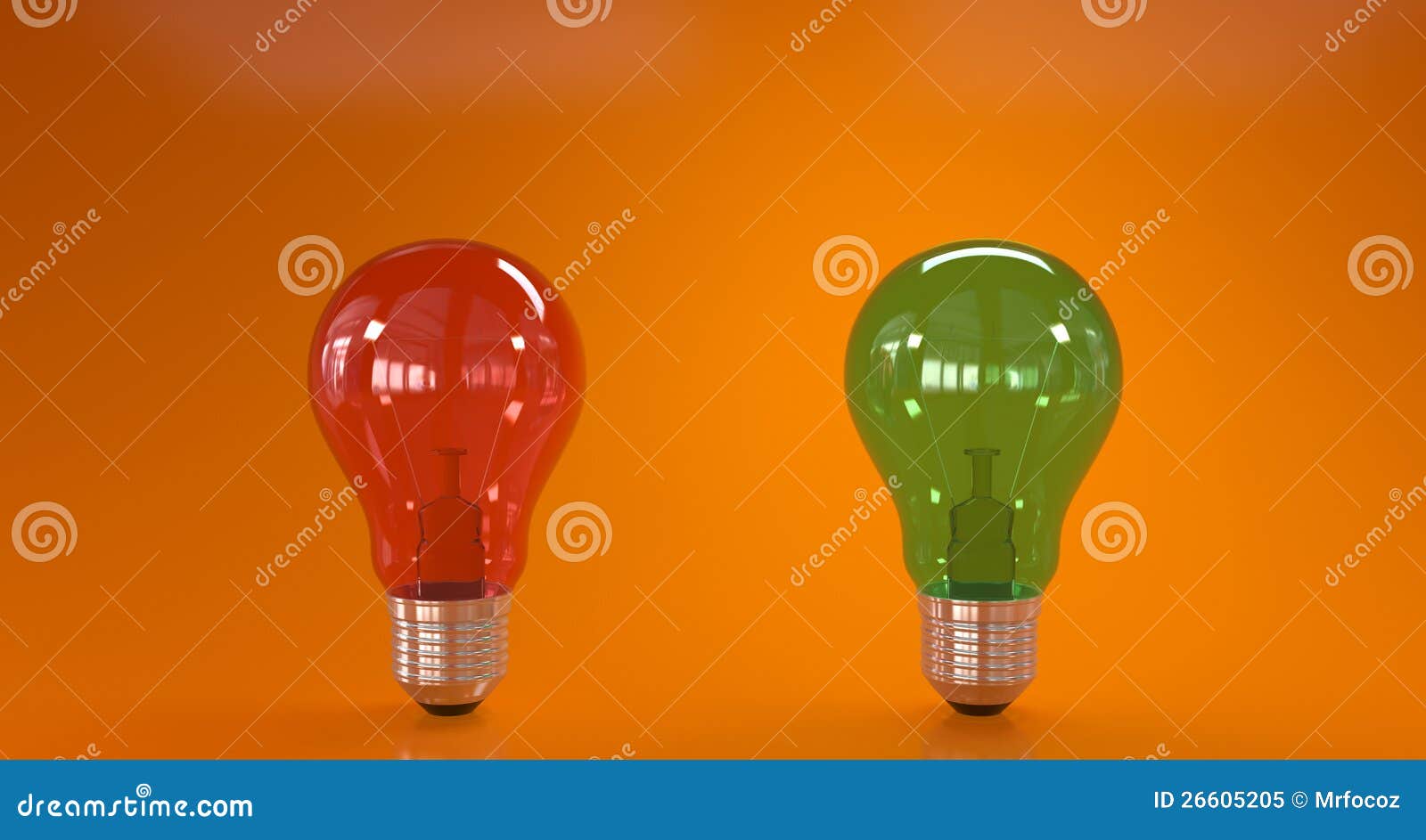 Green and red light bulbs stock illustration. Illustration of globe ...