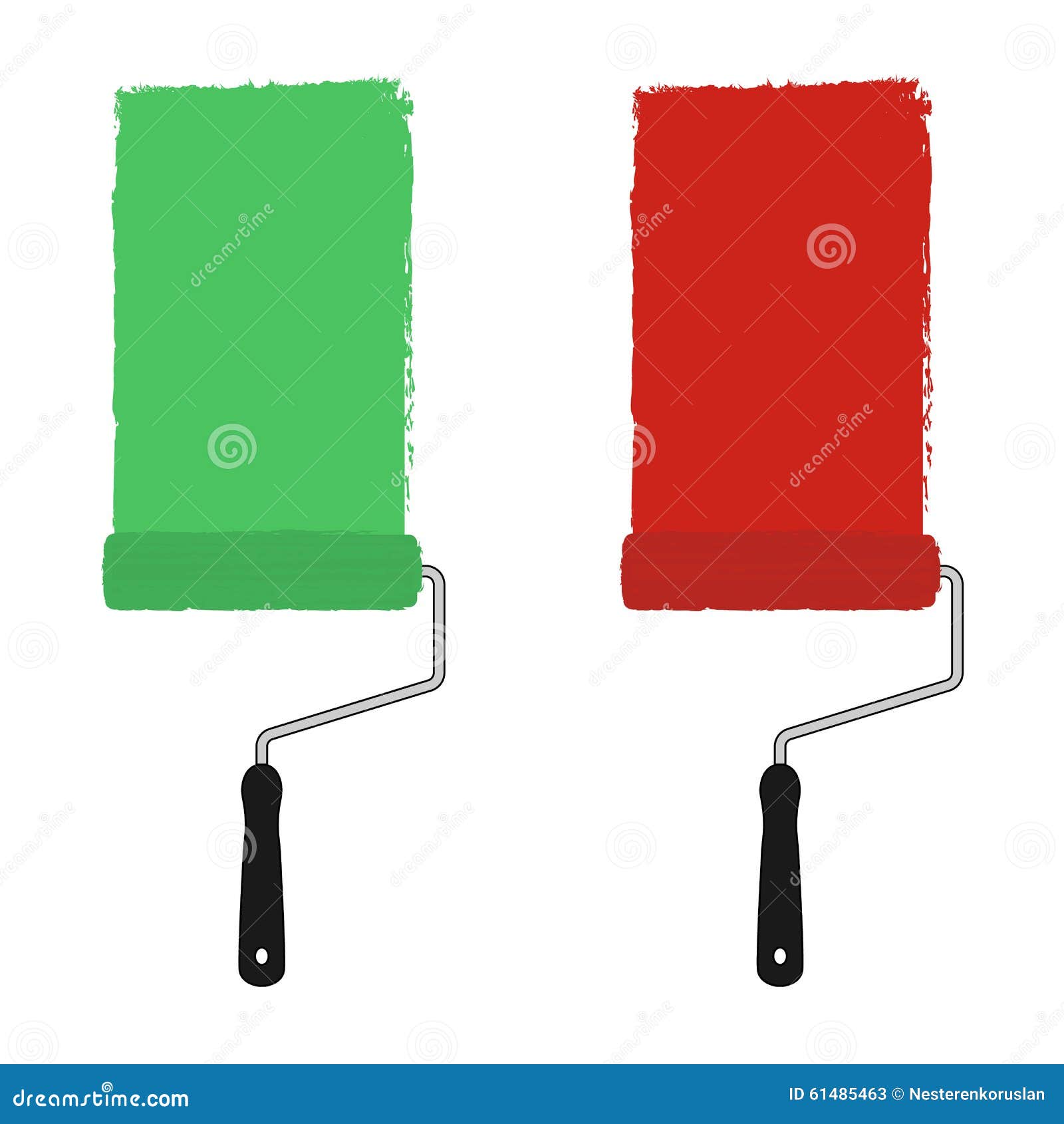 Green and Red Paint Rollers Stock Vector - Illustration of painter ...