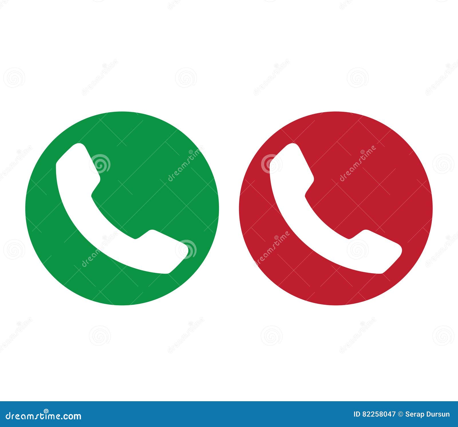 Green and Red Phone Icon stock illustration. Illustration of ...